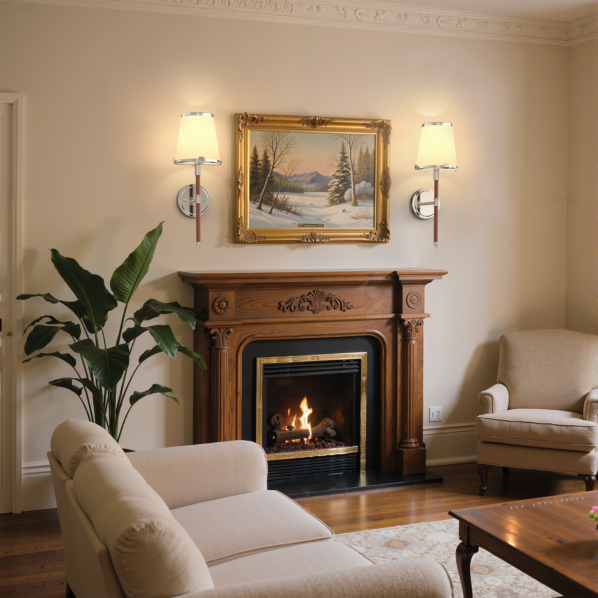 YANSUN 6.3-in W 2 -Light Oil-rubbed Chrome Wall Sconce in the Wall ...