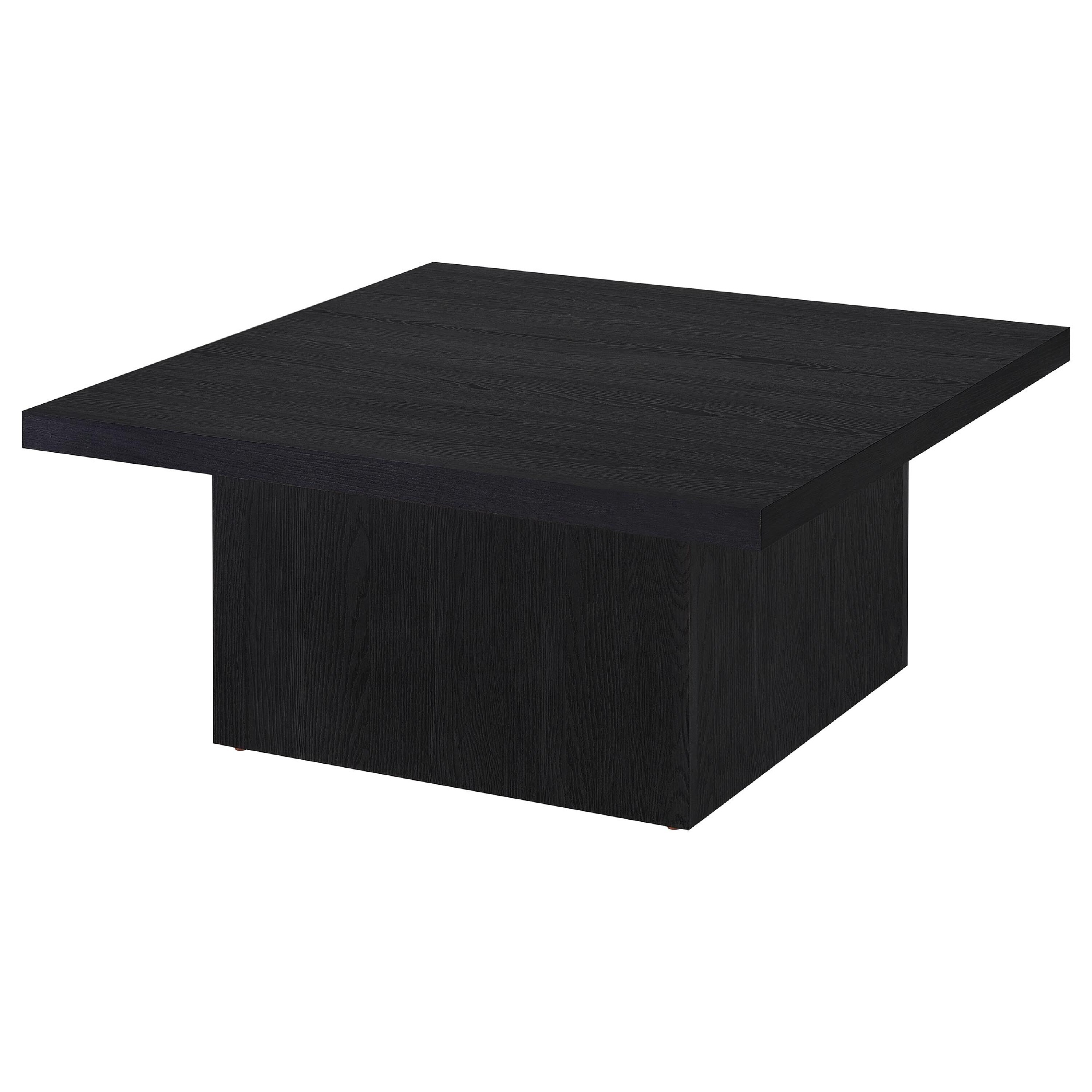 Benzara Darla Square Cocktail Coffee Table Pedestal Base Black Wood 36 ...