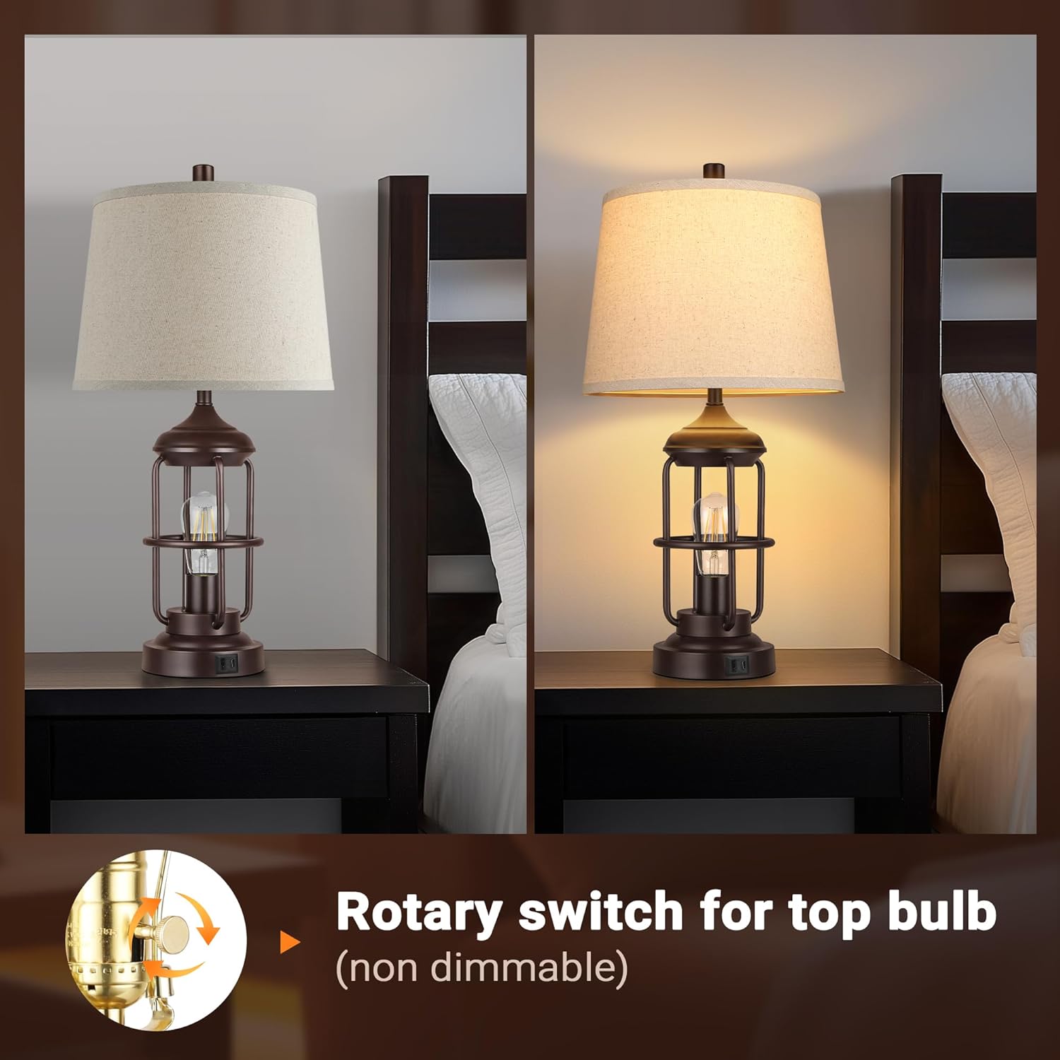 Yulika lamp 2 -Light Matte Brown Plug-in Metal Chandelier in the ...