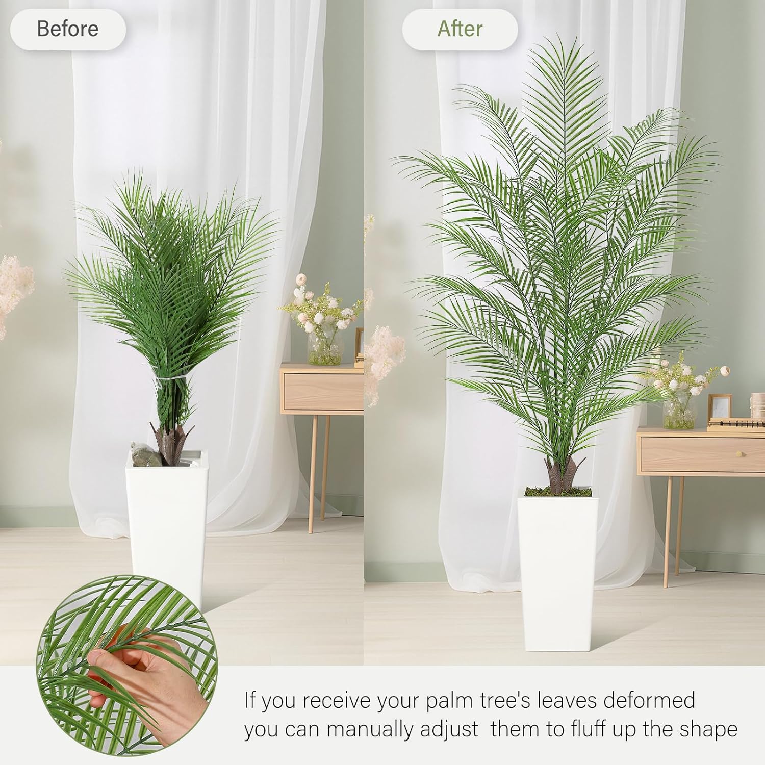 Garvee 5FT Artificial Areca Palm Tree with 32 Lifelike Leaves Realistic ...