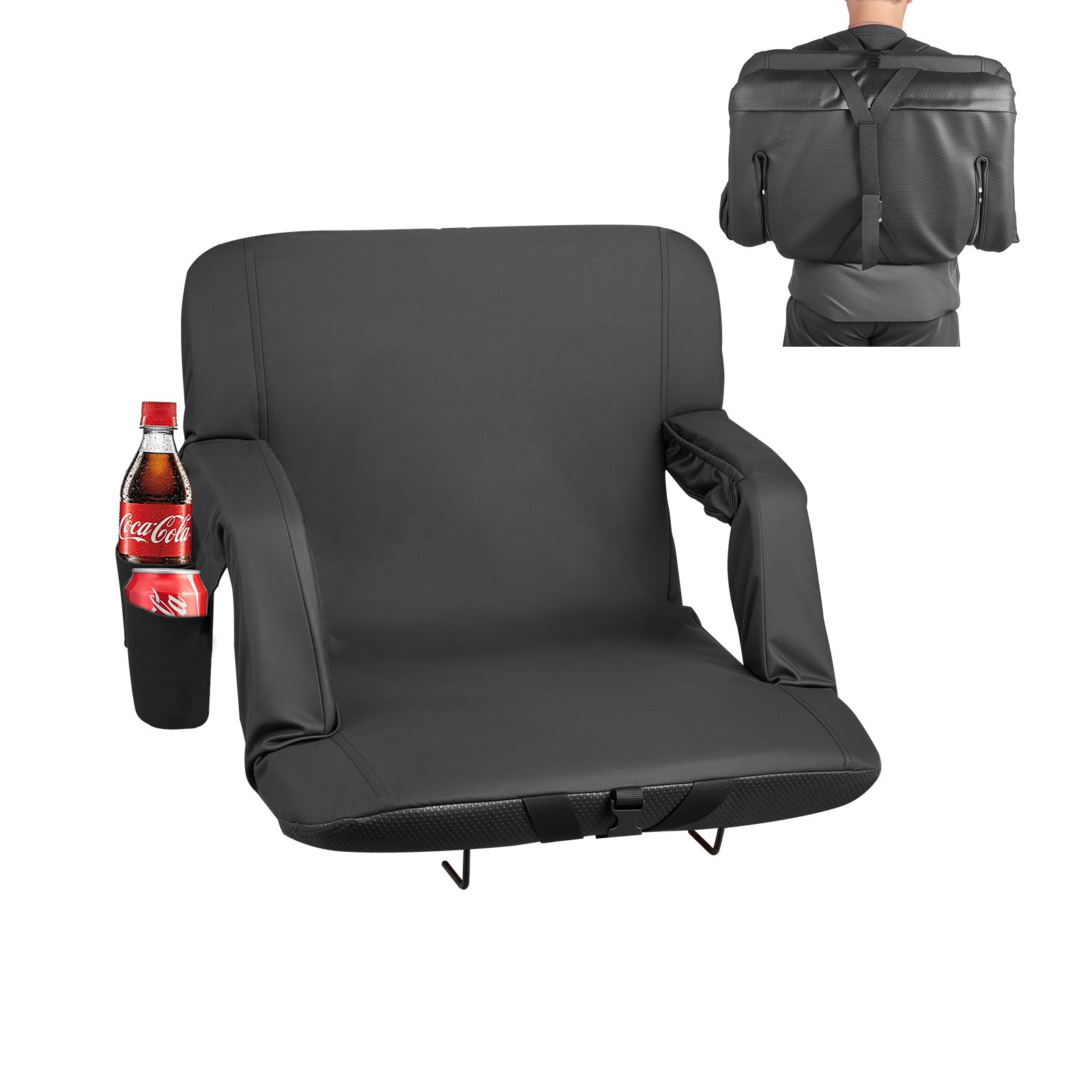 Mecale 23-in 6-Angle Adjustable Stadium Bleacher Seat 2.9-in Cushion ...