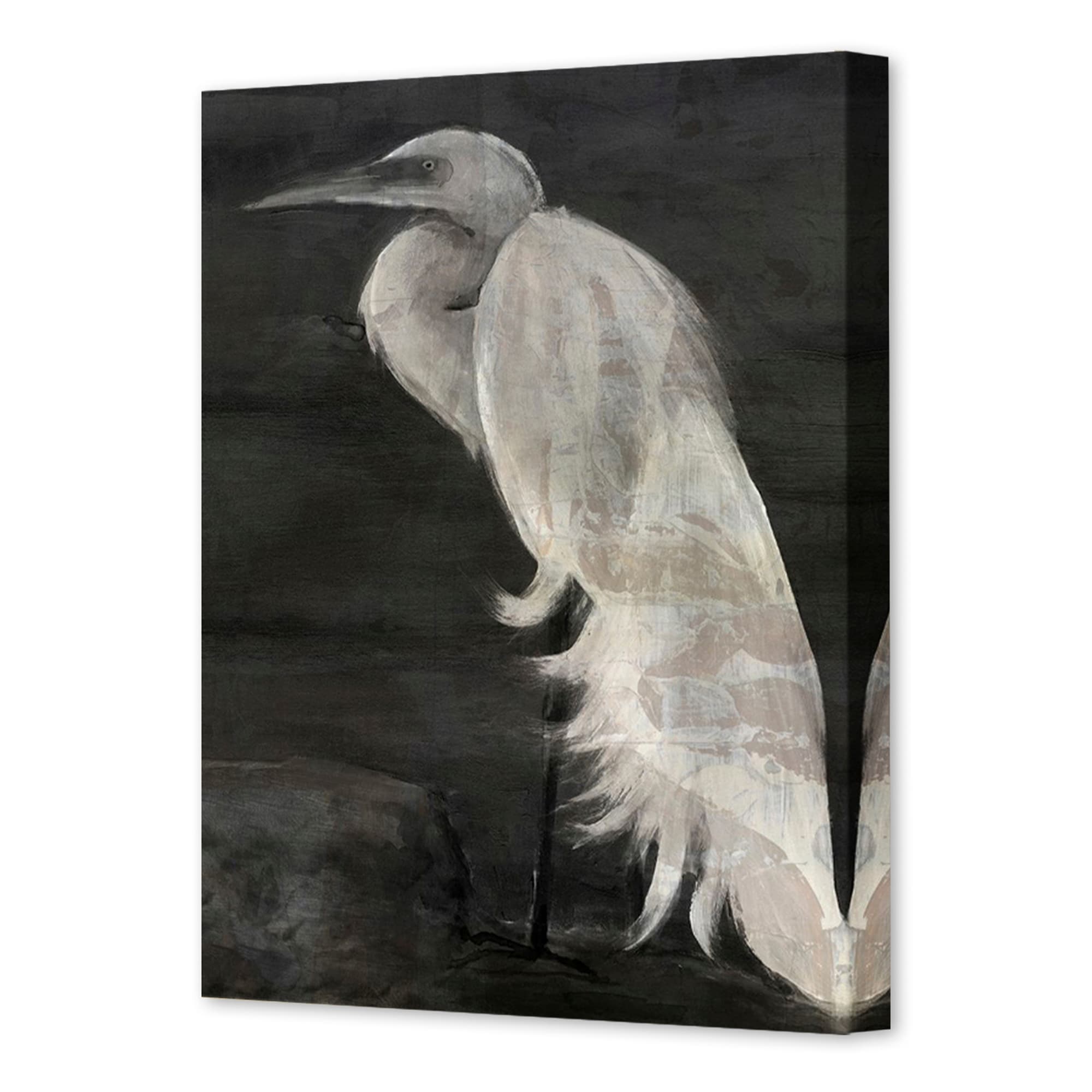 Somerset House Textured Egret I Fine Art Giclee Print on Gallery Wrap ...