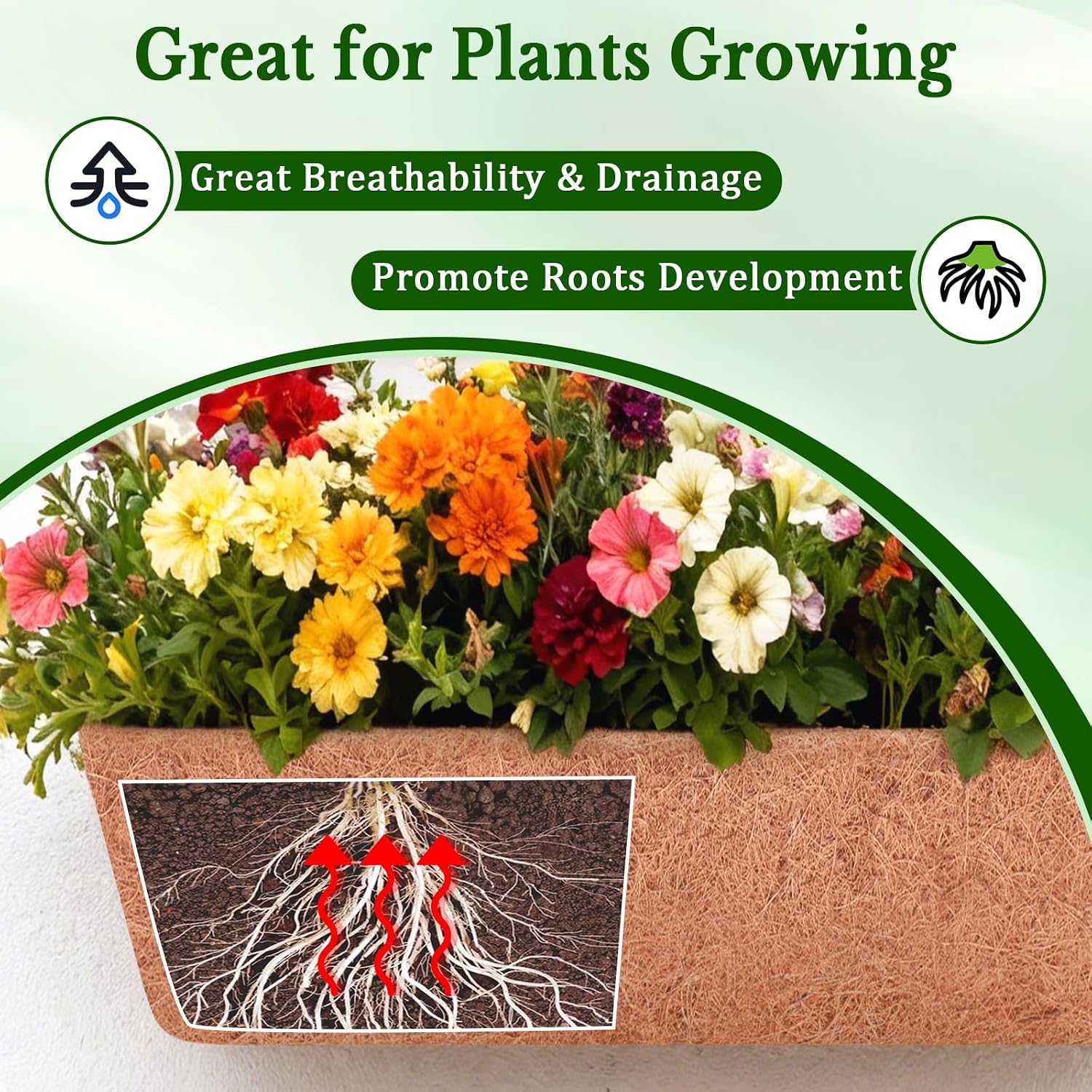 CJGQ 30 Inch Pre-Formed Trough Coconut Coir Planter Liner for Window ...