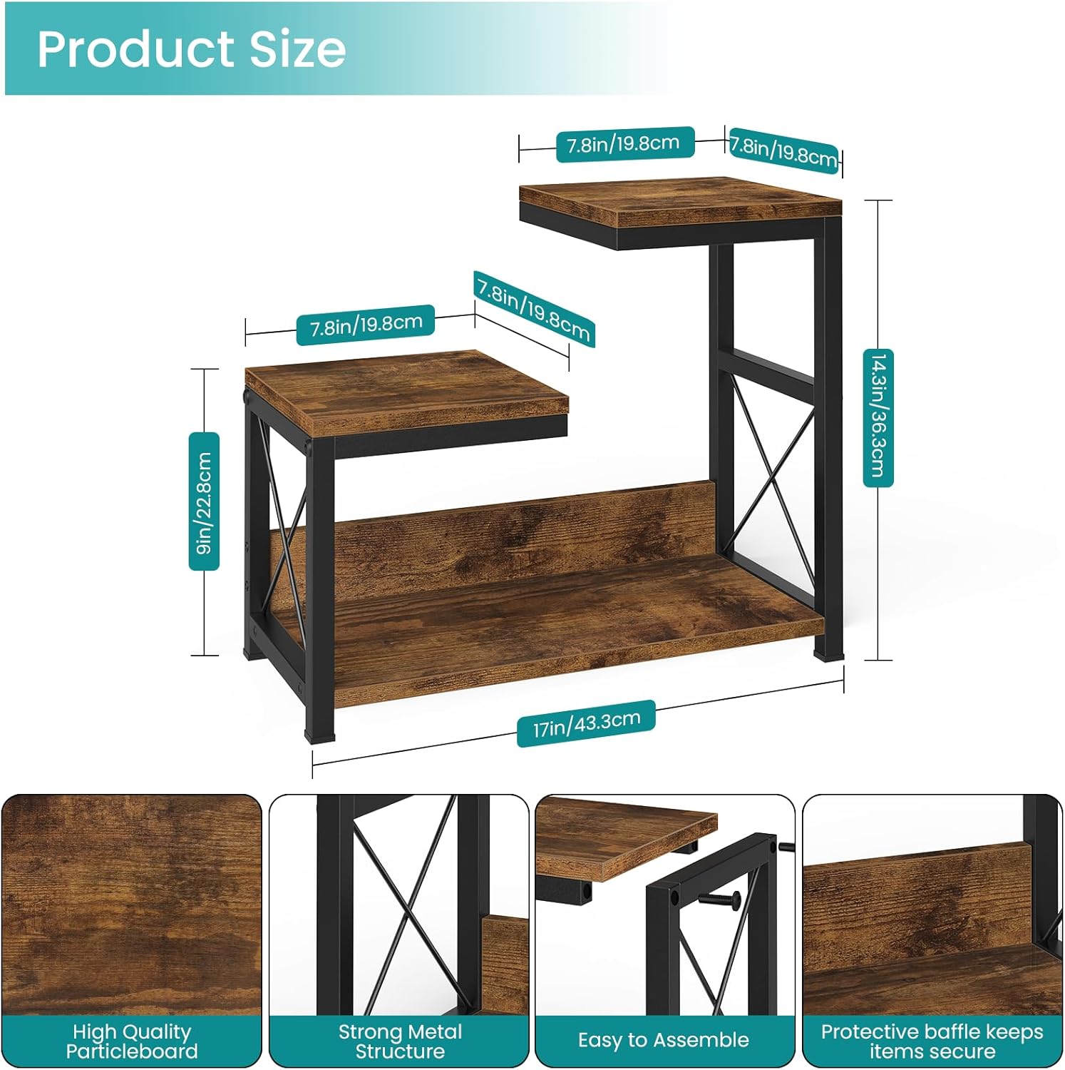 ELITEROO Desktop Shelf Organizer 3 Tier Office Shelves Wood Desk ...