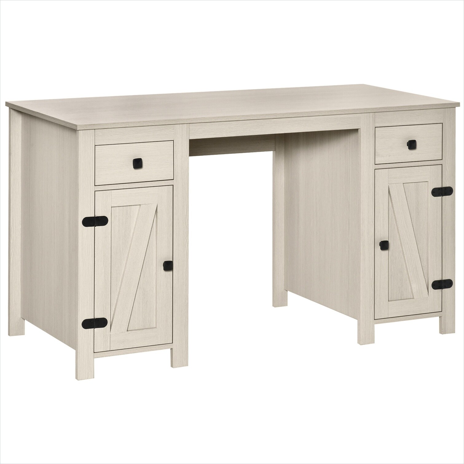 Naturefalls 52-Inch Rectangular Farmhouse Computer Desk with Storage ...