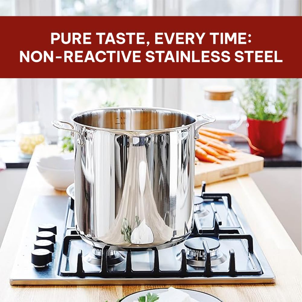 alva Chef Stainless Steel Casserole 10-qt Dish Pot with Lid Oven Safe ...