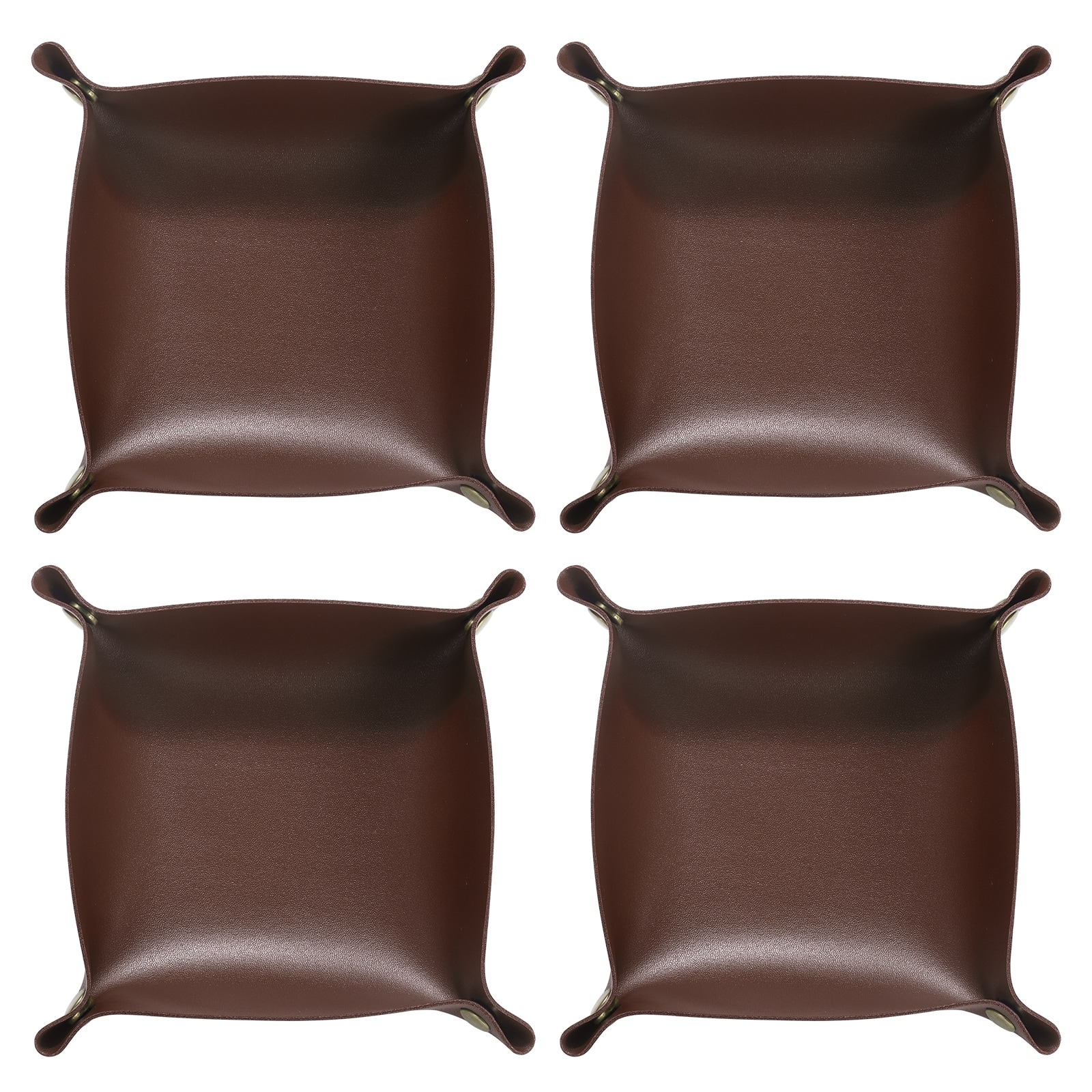 Harfington 4pcs PU Leather Valet Tray Unisex Folding Small Catchall ...