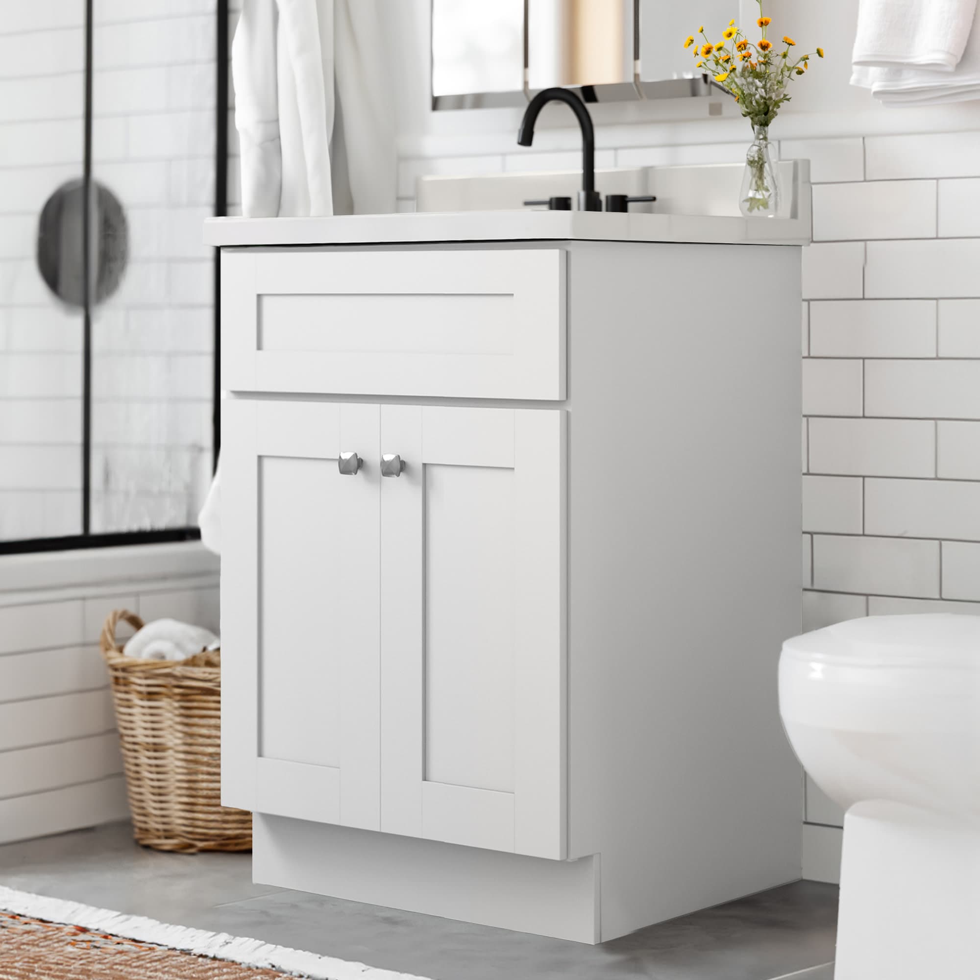 Design House Brookings 25-in White Single Sink Bathroom Vanity with ...