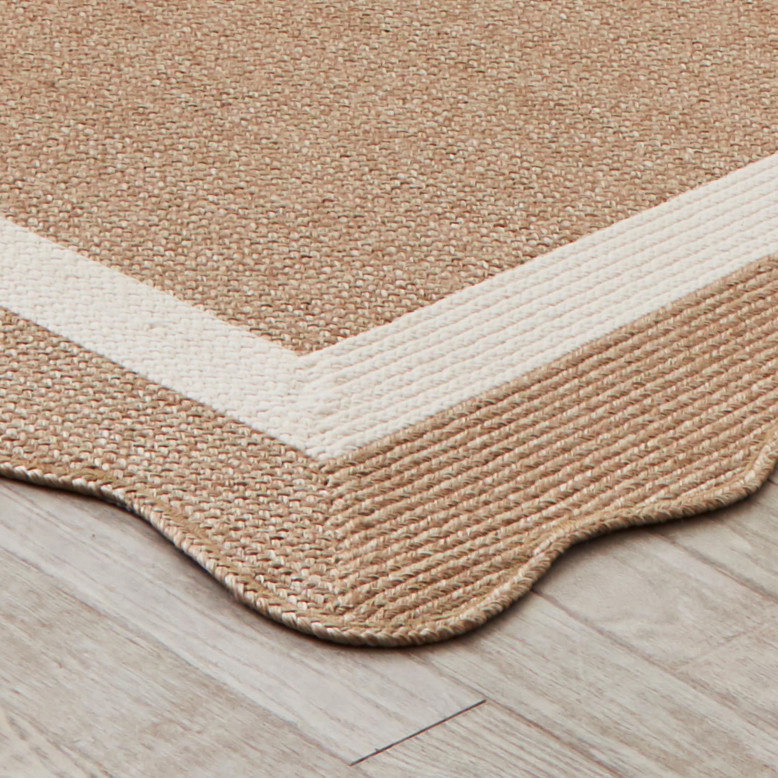 allen + roth Wavy Wheat 8 x 10 (ft) Braided Polypropylene Natural Ivory ...