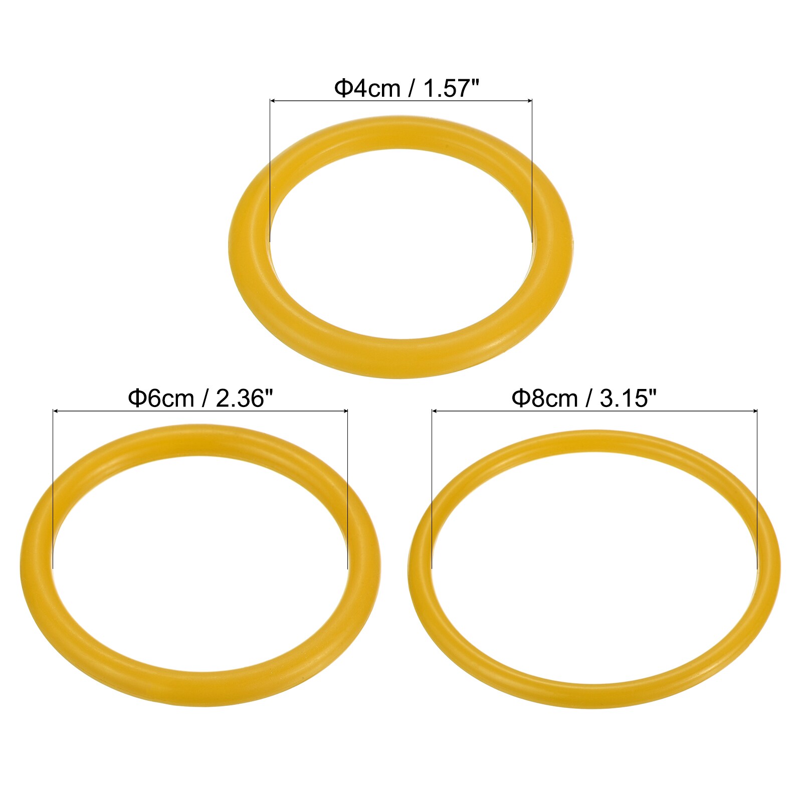 PATIKIL Carnival Ring-Toss Rings Set 4cm 6mm 8cm 24 Pack Plastic Hoop ...
