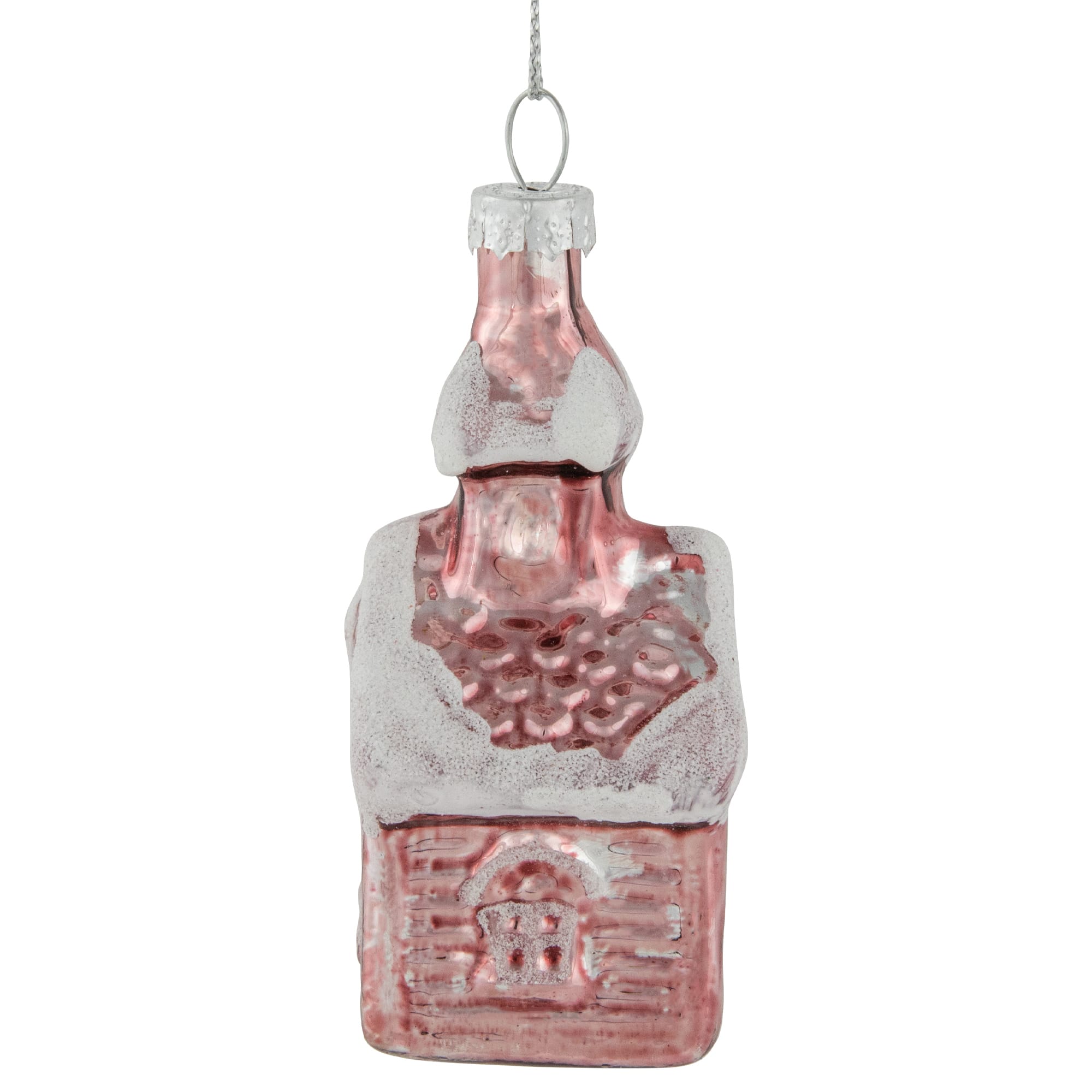Northlight 3.25 inch Snow Covered Pink Church Glass Christmas Ornament ...