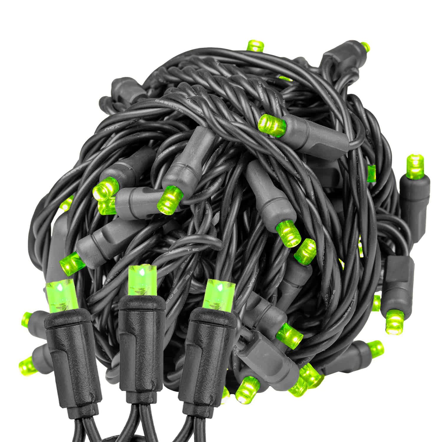 Novelty Lights 25 Feet Long 50 LED Mini Black Wire Christmas Lights ...