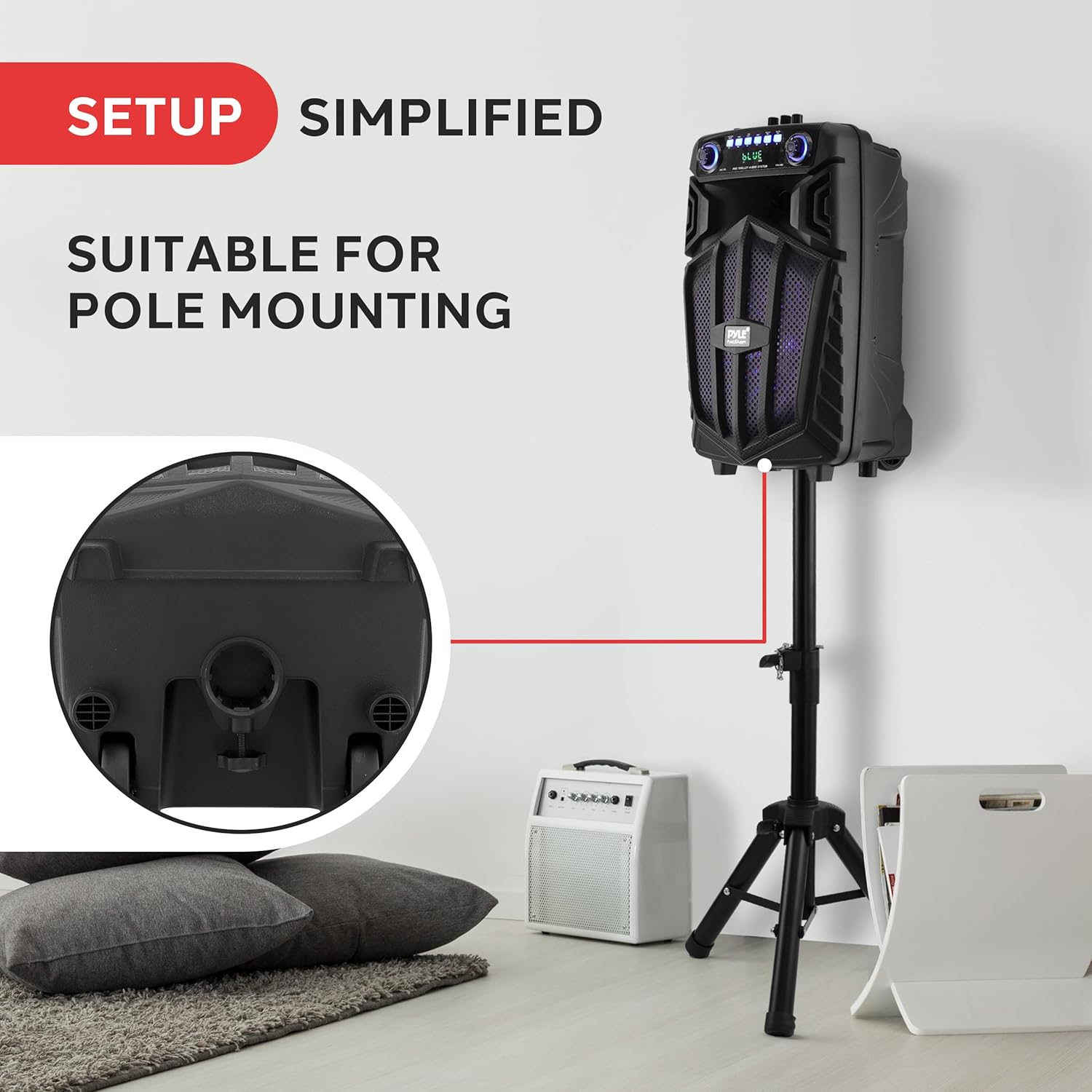 Pyle 10 Bluetooth Portable PA Speaker Karaoke Party Speaker with ...