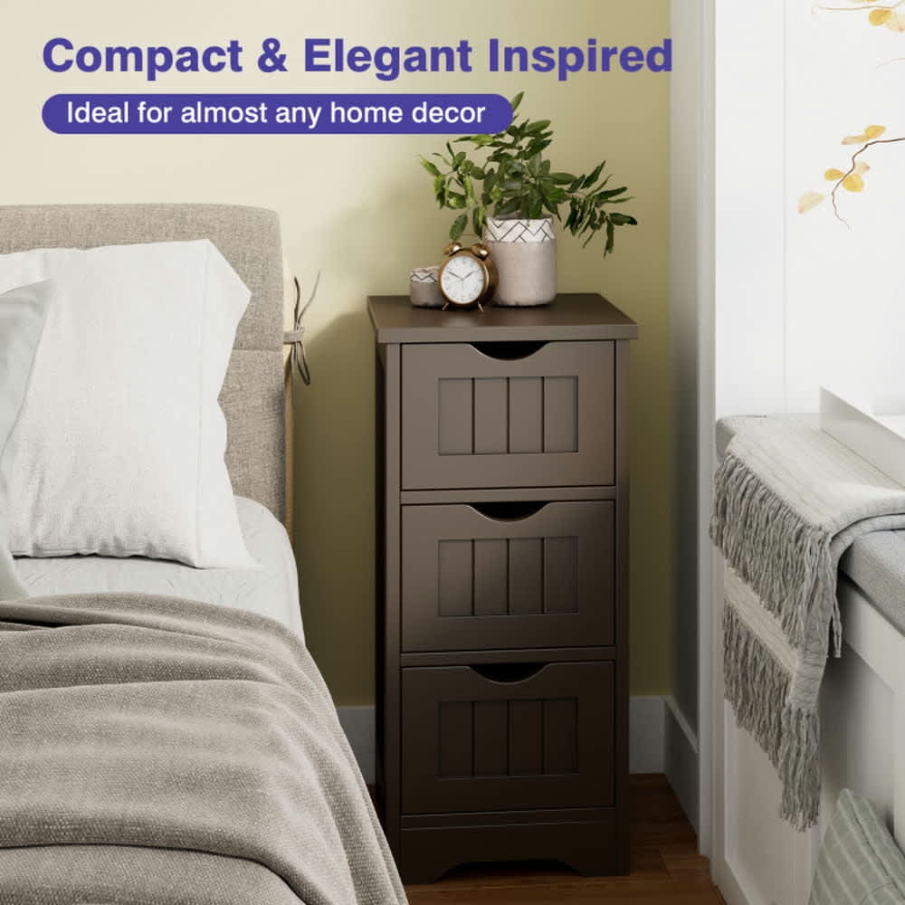 Choco Moon Bathroom Floor Freestanding Storage Organizer with 3 Drawers ...