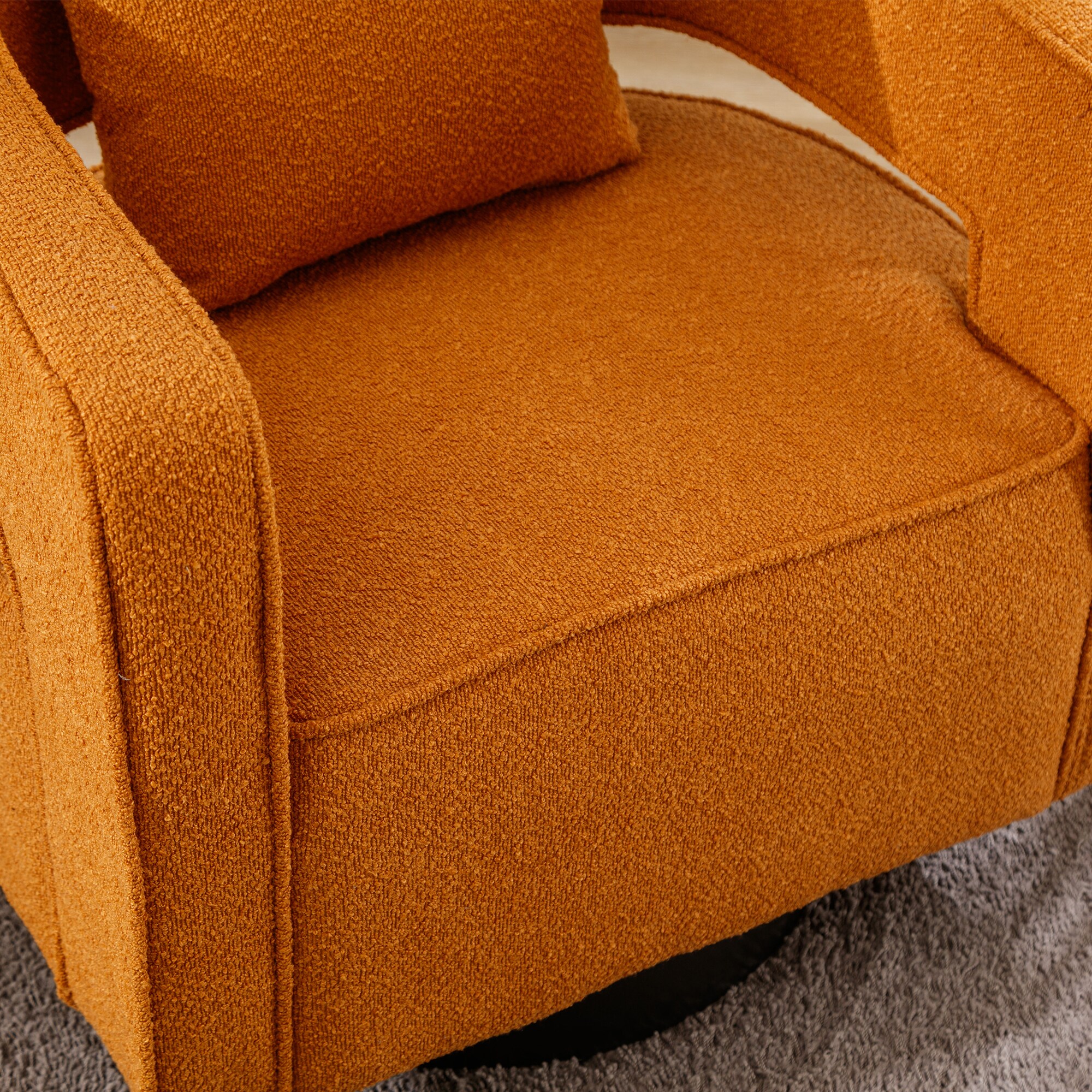 Aortzio Modern Caramel Boucle Swivel Accent Chair HM-A1025-CARAMEL at ...