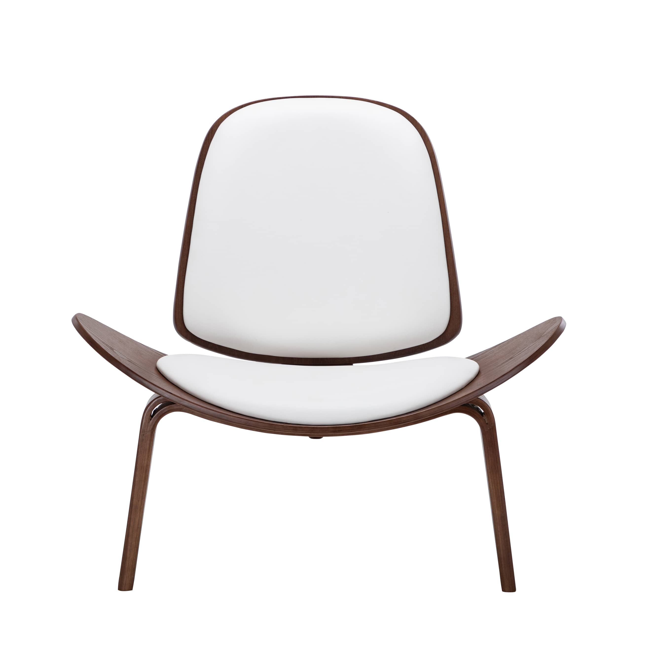 Belleze Shell Chair Armless Mid Century Modern Accent Chair Faux ...