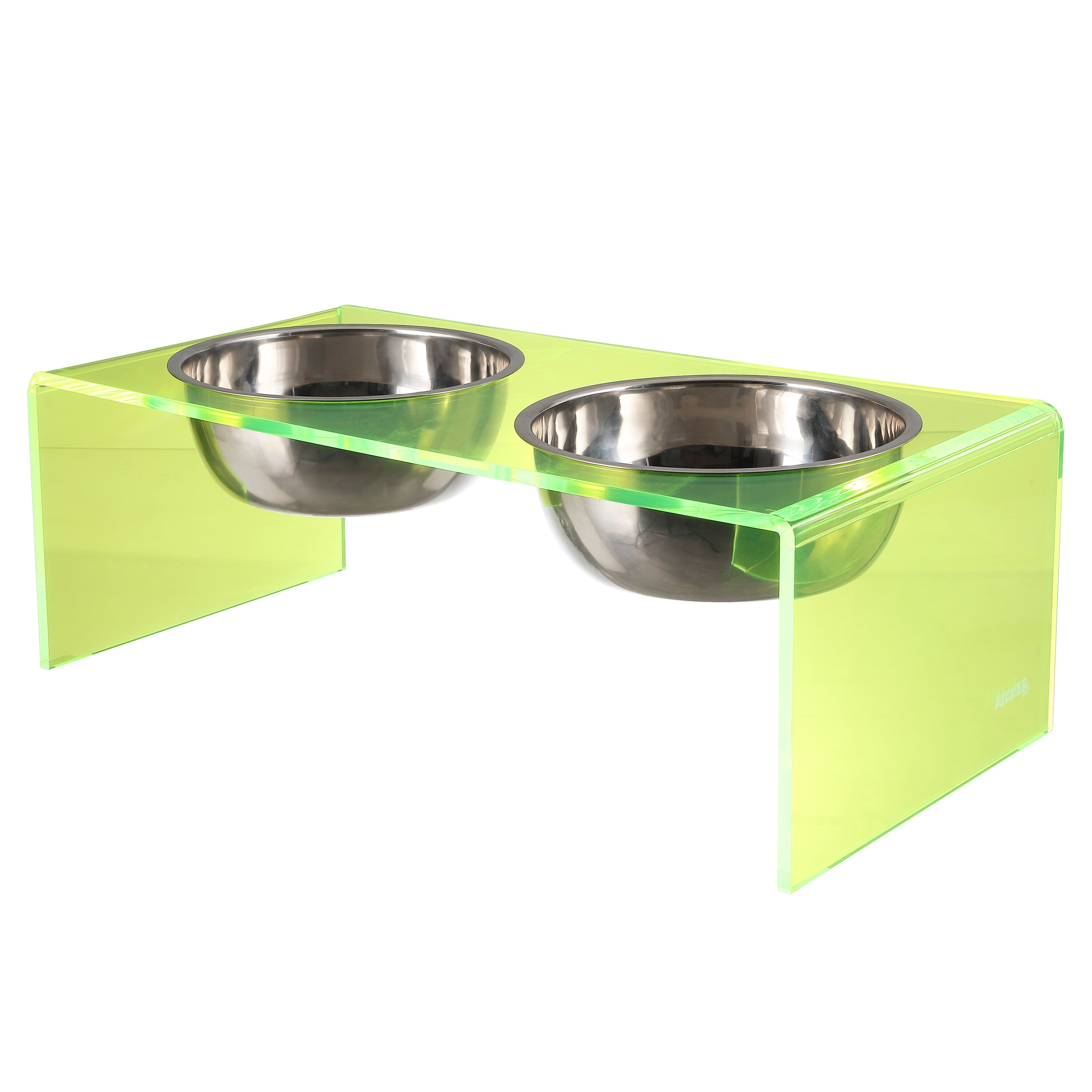 The Licker Store Keaton 7.5 in. Medium/Large Modern Acrylic Rectangular Elevated Pet Feeder with ...