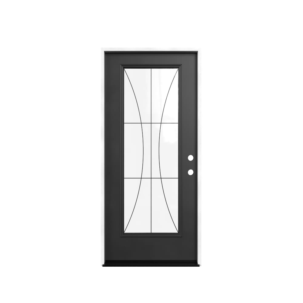 Masonite M-Protect Luna Glass 36-in x 80-in x Fiberglass Left-hand ...