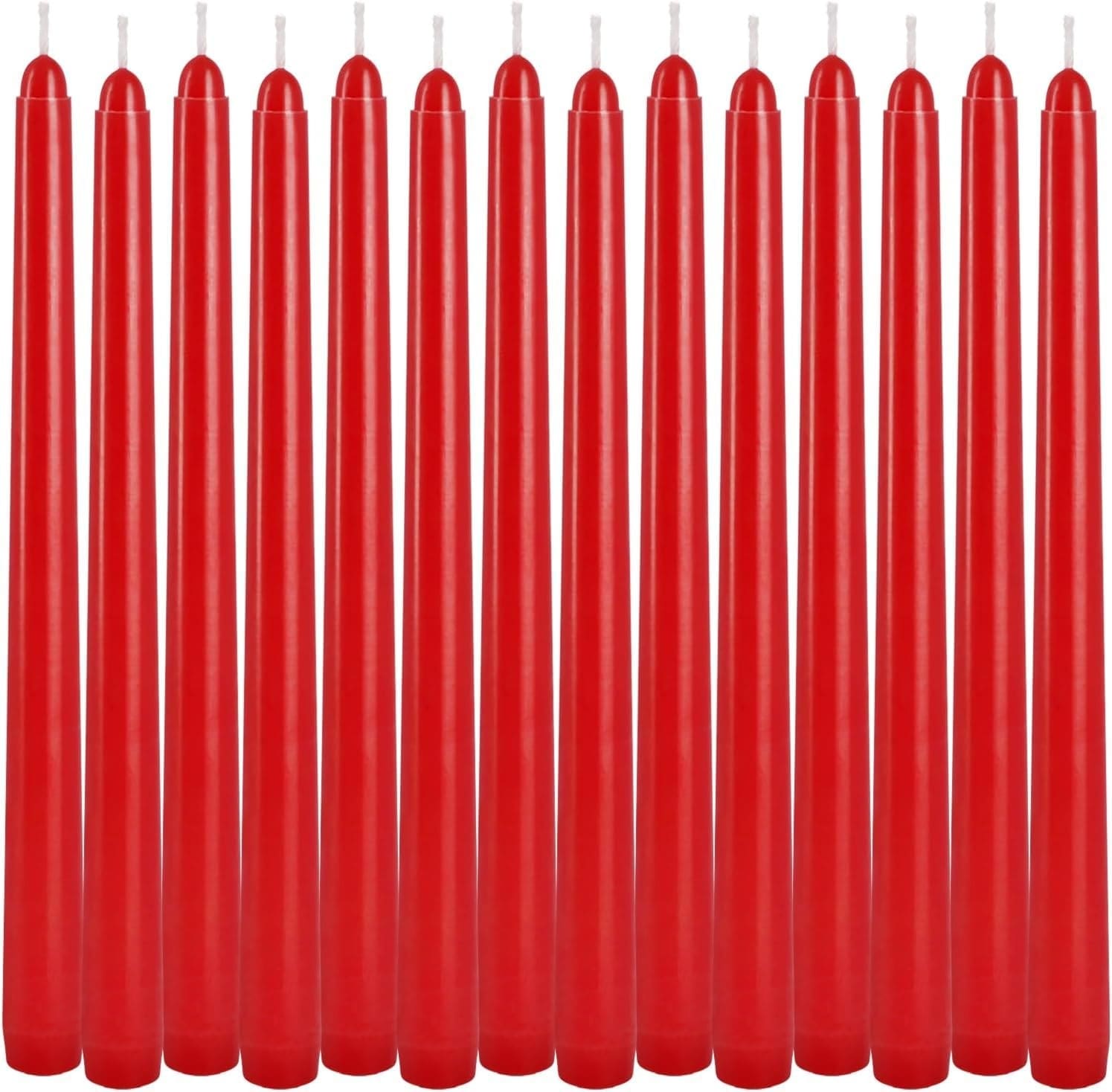 Phewnyzo 14 pack red taper candles 12 inch unscented dripless smokeless ...