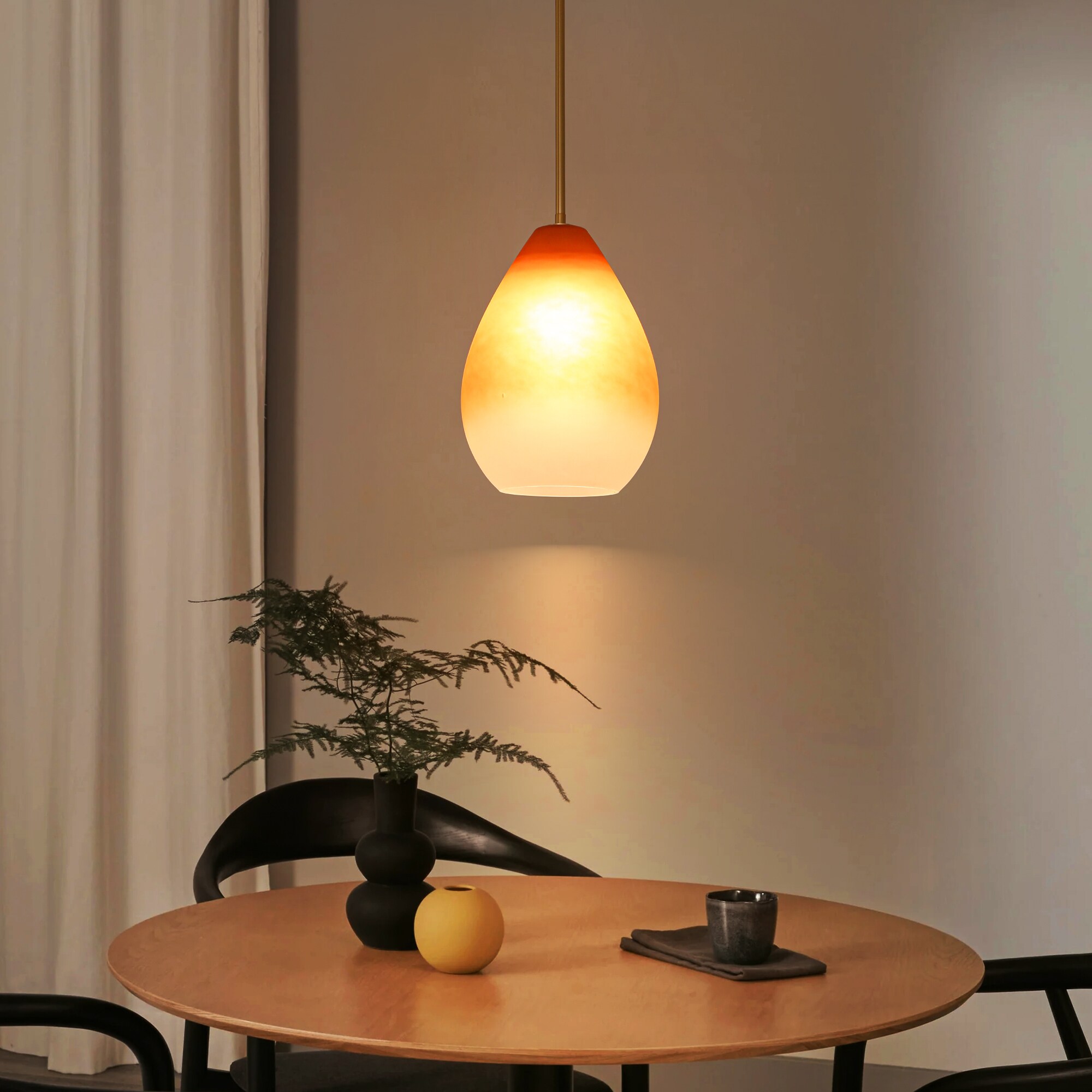 Rennnsan Hongtuo 1 -Light Brushed Gold Glam Tinted glass Cone Small ...