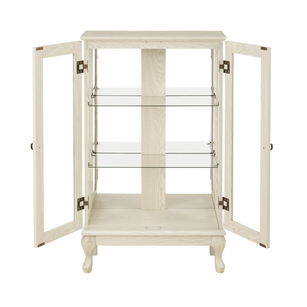 Huluwat Curio Cabinet With Tempered Glass Doors Lighted Display ...