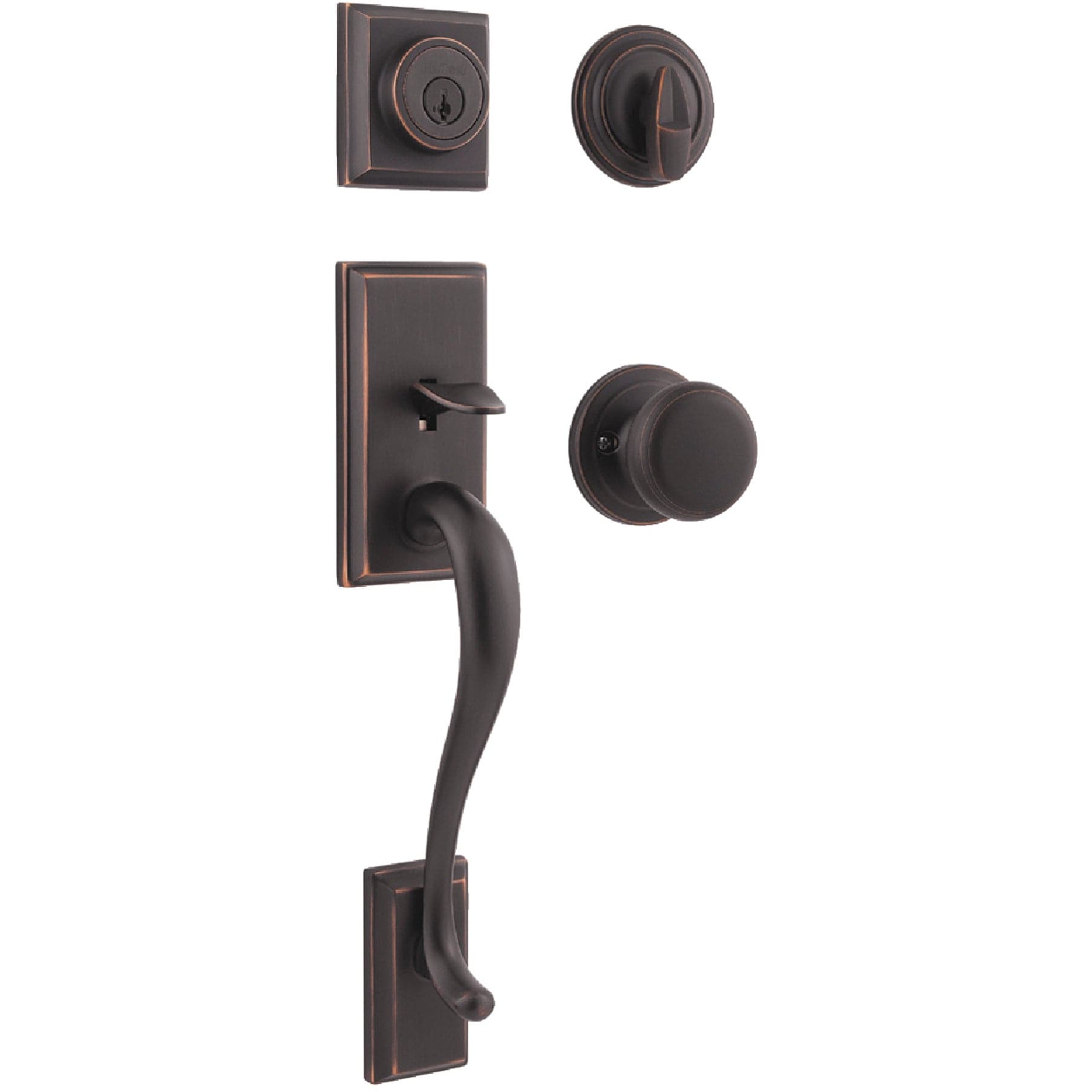Kwikset Hawthorne Handleset with Juno Knob Single-ylinder Deadbolt ...