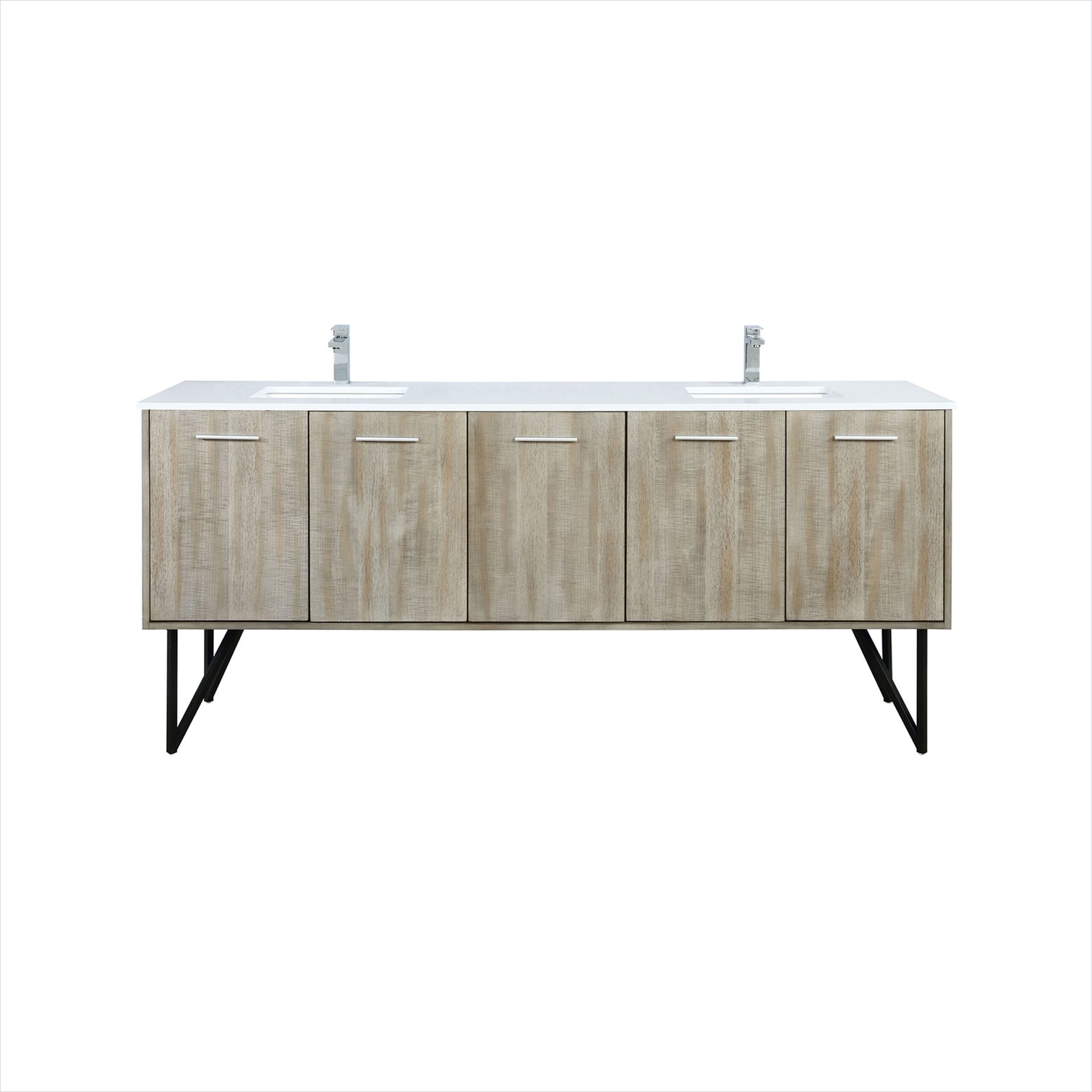 Watnature 80-inch Double Bathroom Vanity with Cultured Marble Top ...