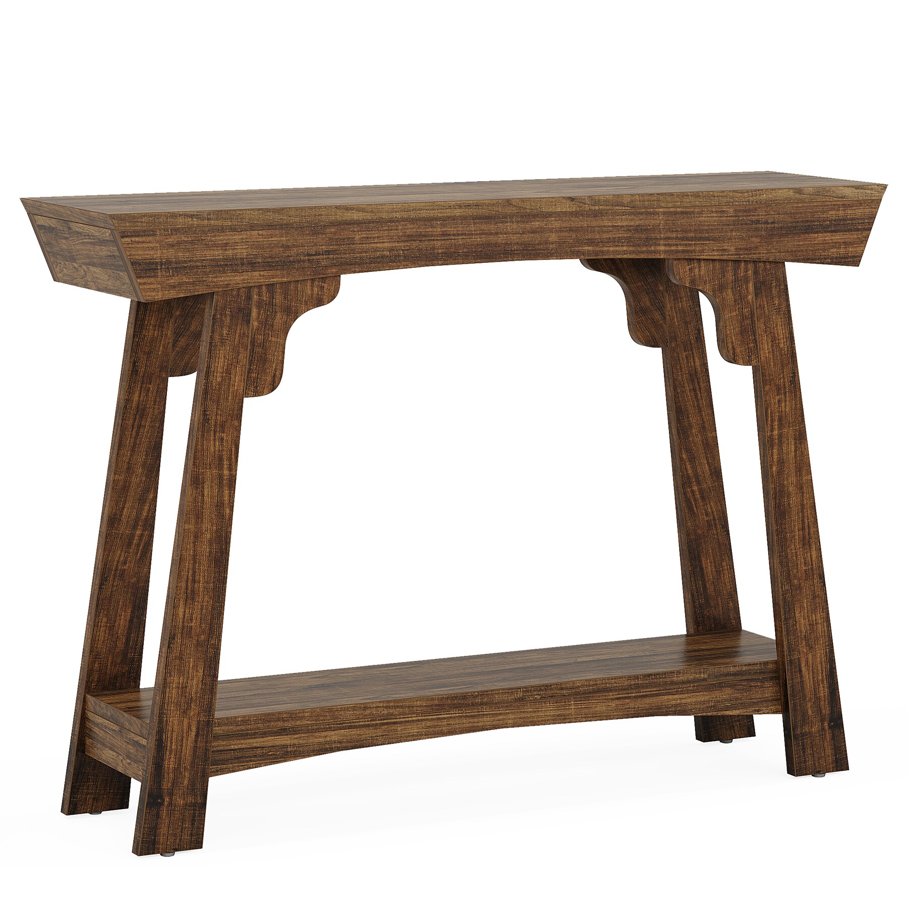 LOVMOR 41 Inch Wood Console Table Behind Couch 2 Tier Small Entryway ...
