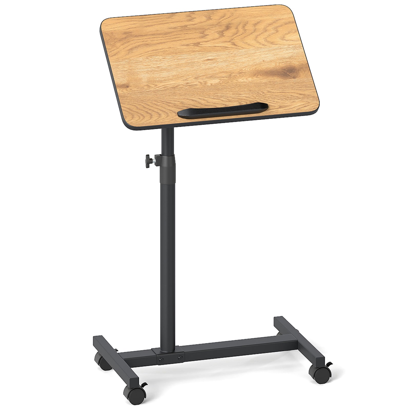 Slickblue Overbed Rolling Table Metal MDF Adjustable Height Mobile Desk ...