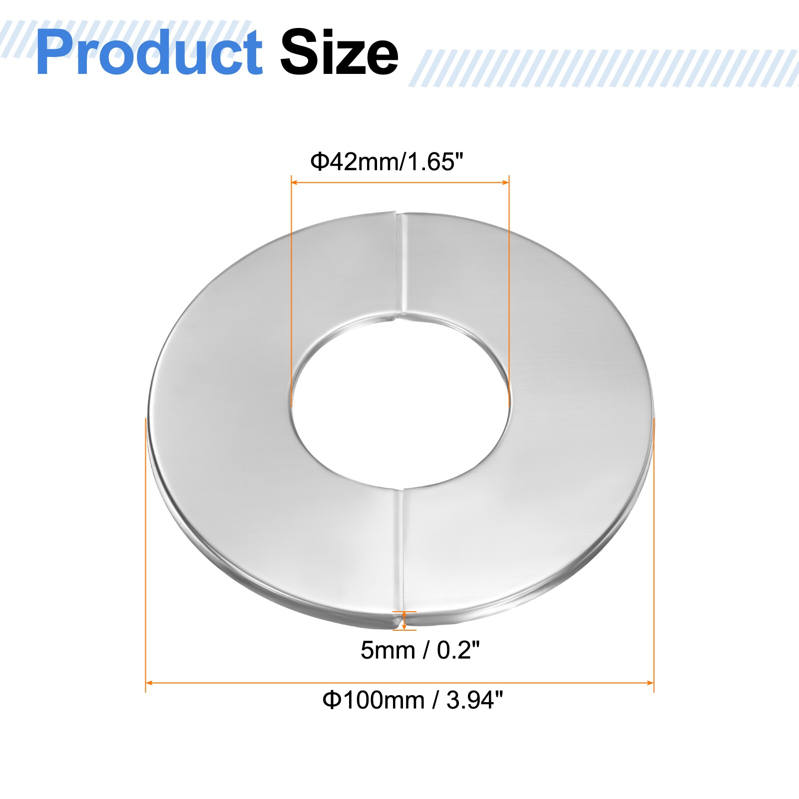 Harfington 2pcs Wall Split Flange 1.65 Inch (42mm) Stainless Steel ...