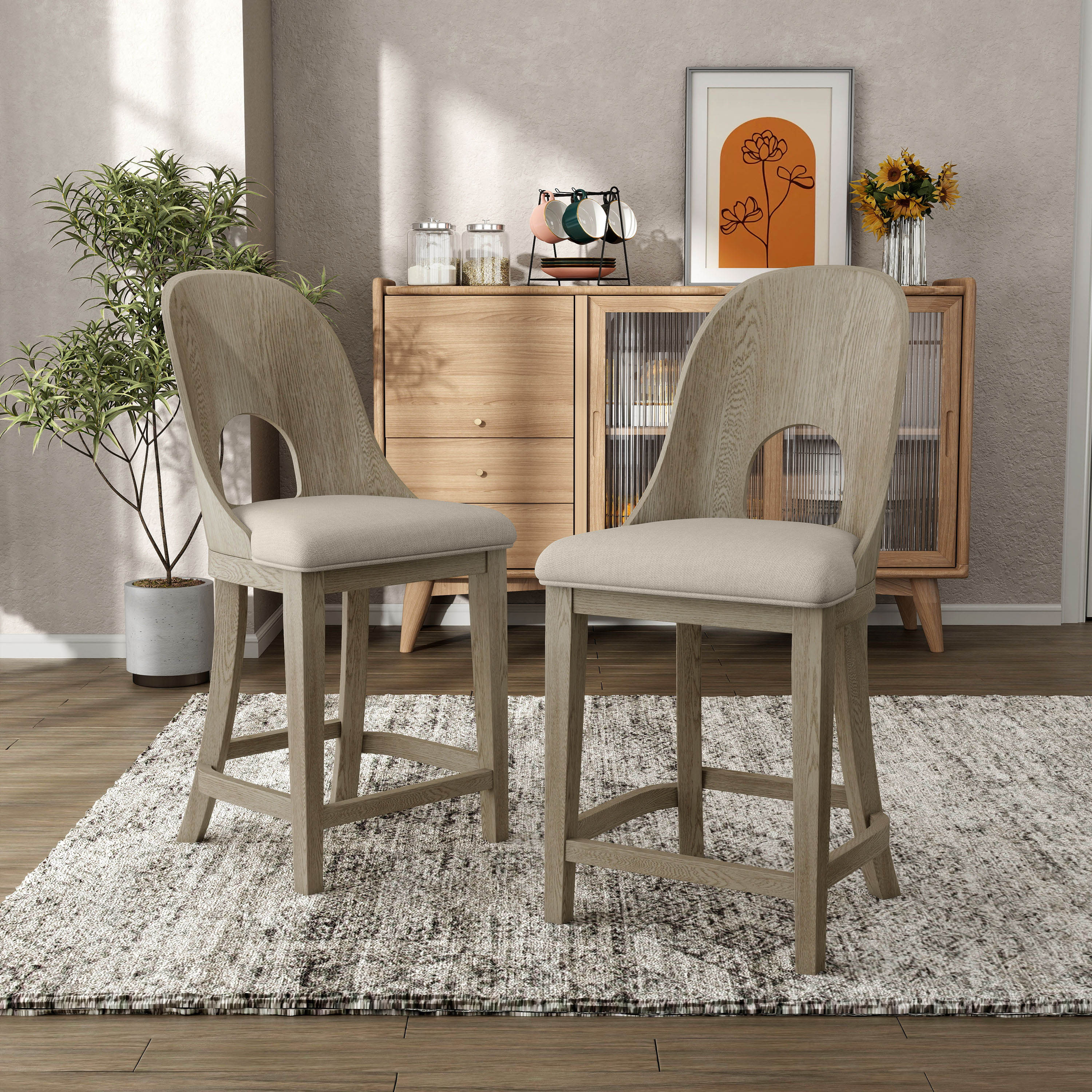 Furniture of America Set of 2 Hairin Contemporary/Modern Upholstered ...