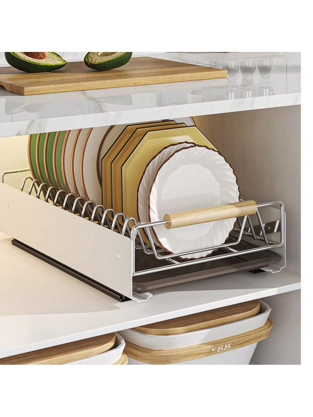 Qeetex Pull Out Cabinet Organizer.Heavy Duty Slide Out Drawers Fixed ...