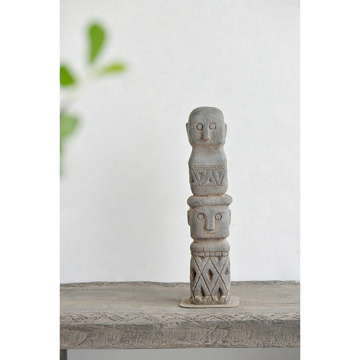 Afoxsos 3.5 x 3.5 x 15.7 Inch Ancient Tribe Decor Intricate Carved ...