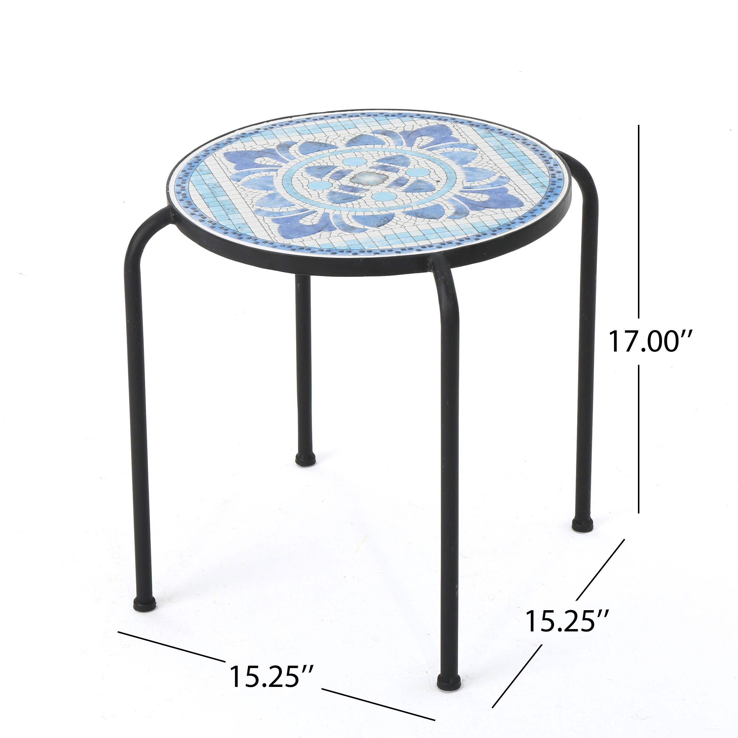 Best Selling Home Decor Delaney Round Outdoor End Table 15.25-in W x 15 ...