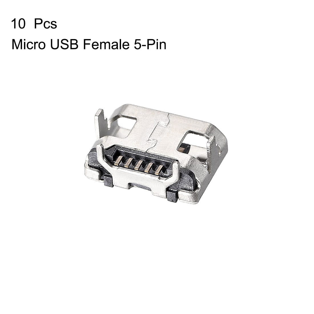 Unique Bargains 10pcs Micro USB Female Socket Connector Jack Port 5-Pin ...