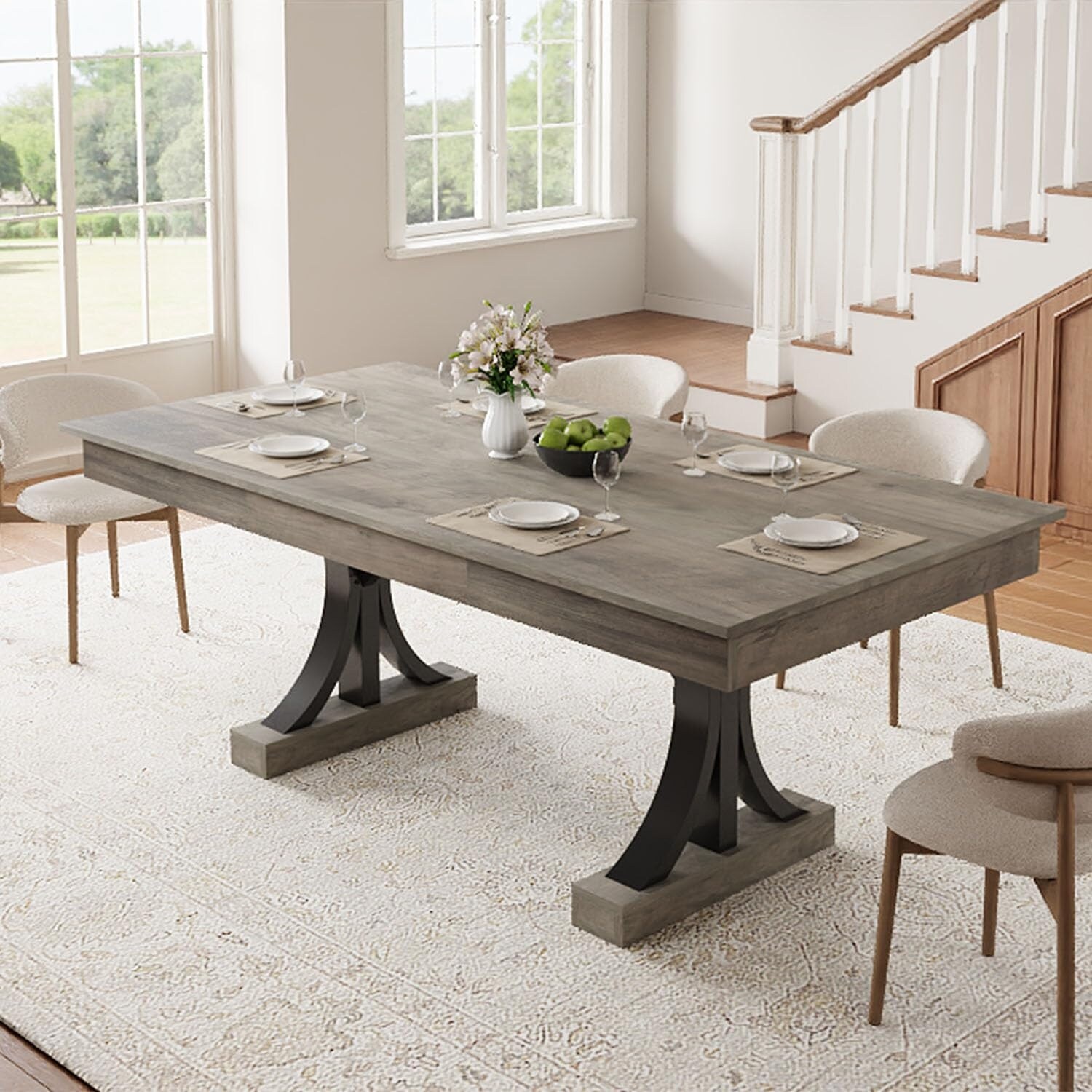 GarveeLife 71-Inch Rectangular Dining Table with Dual Storage Drawers ...