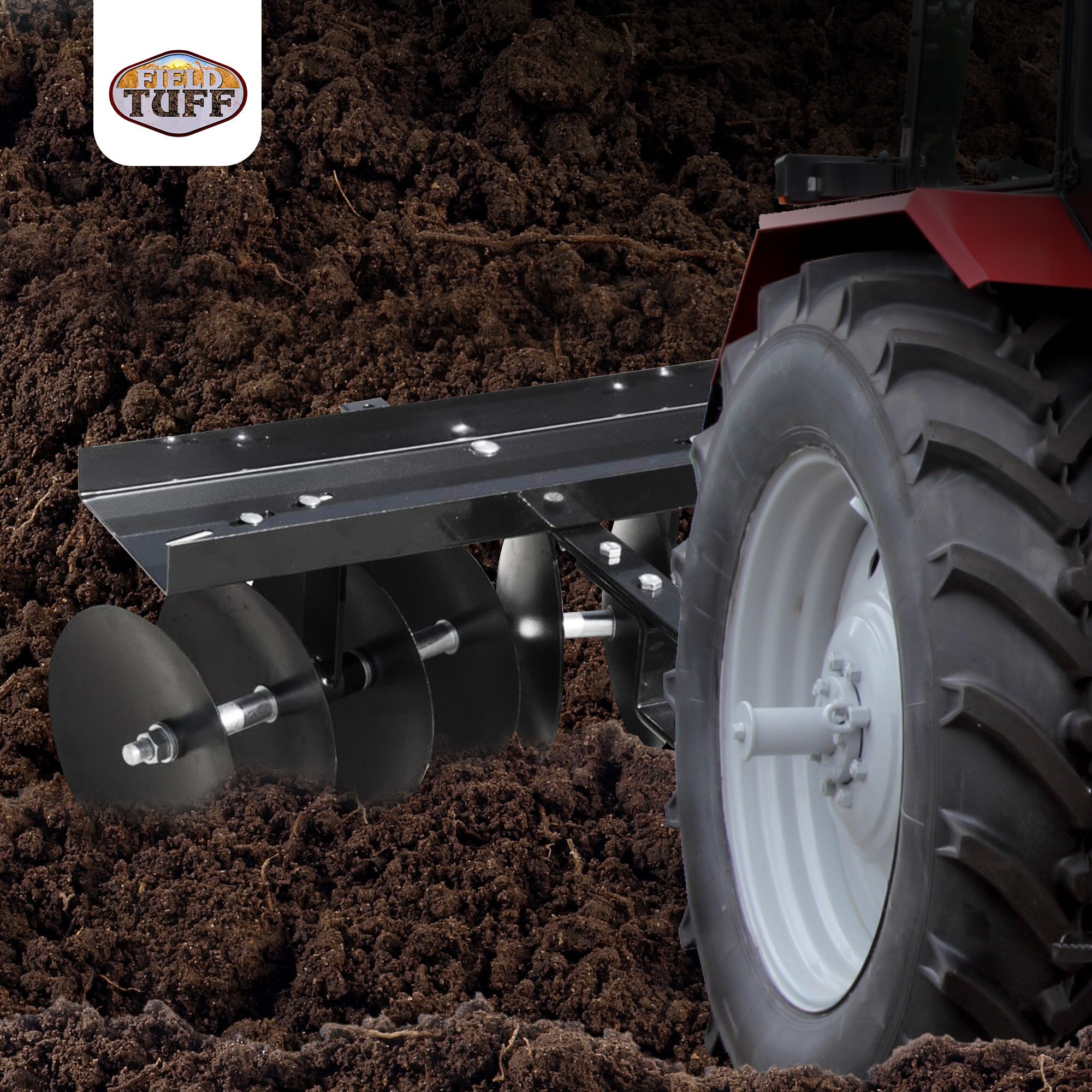 FIELD TUFF 39 Inch Tow Behind Garden Soil Cultivator Sleeve Hitch Disc ...