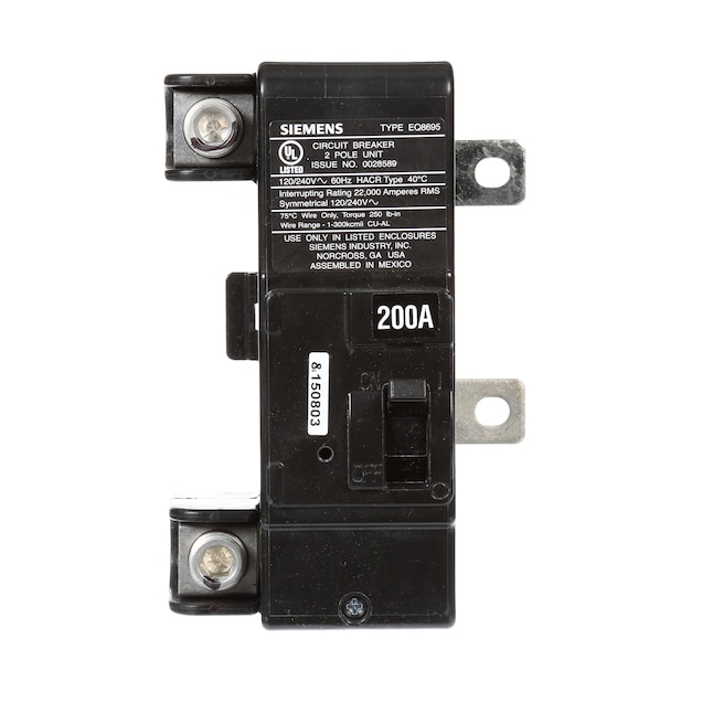 Siemens QP 200-amp 2-Pole Main Circuit Breaker MBK200A at Lowes.com Siemens QP 200-amp 2-Pole Main Circuit Breaker MBK200A at Lowes.com