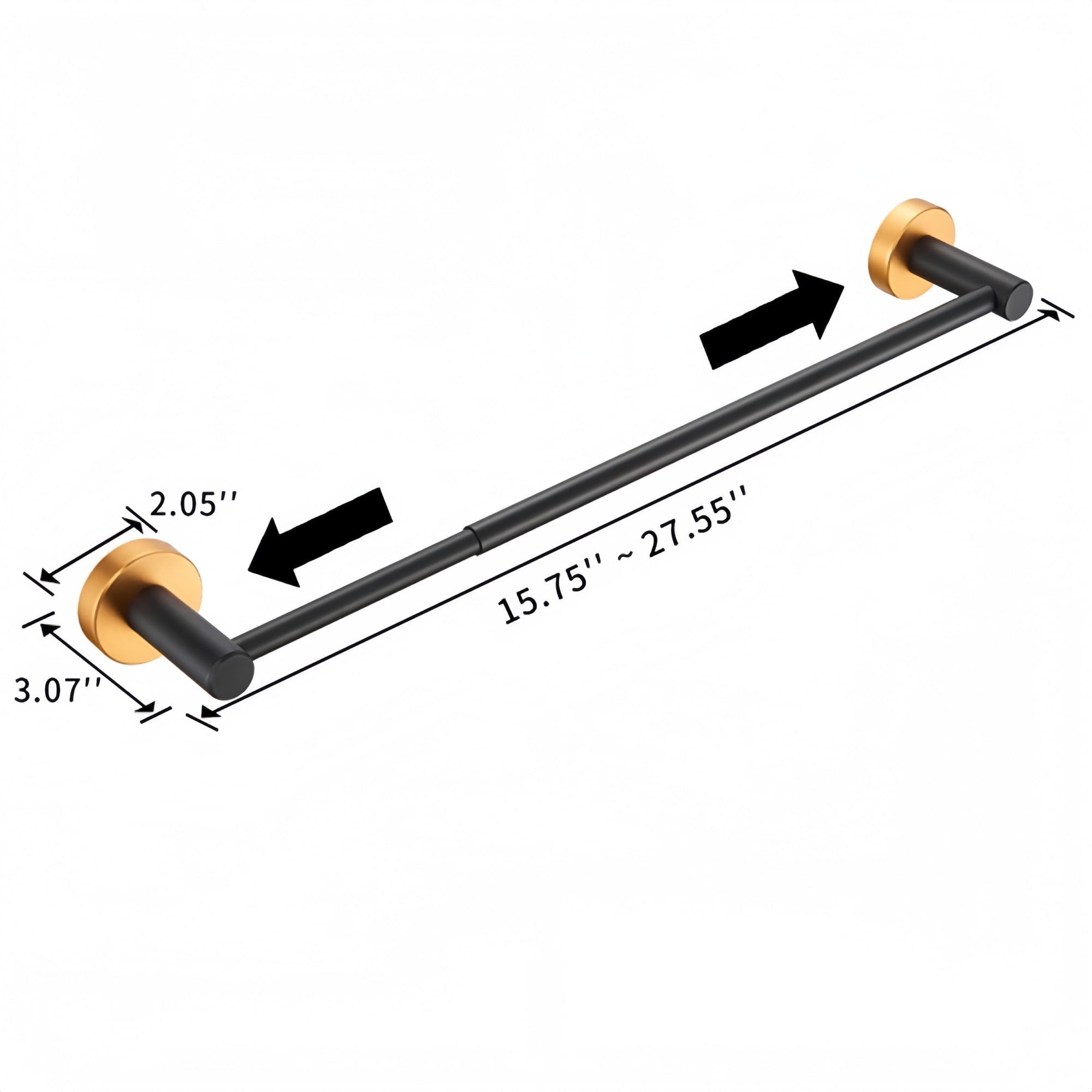 Numhew 16-27in Adjustable 3-Piece Thicken Space Aluminum Black Gold ...