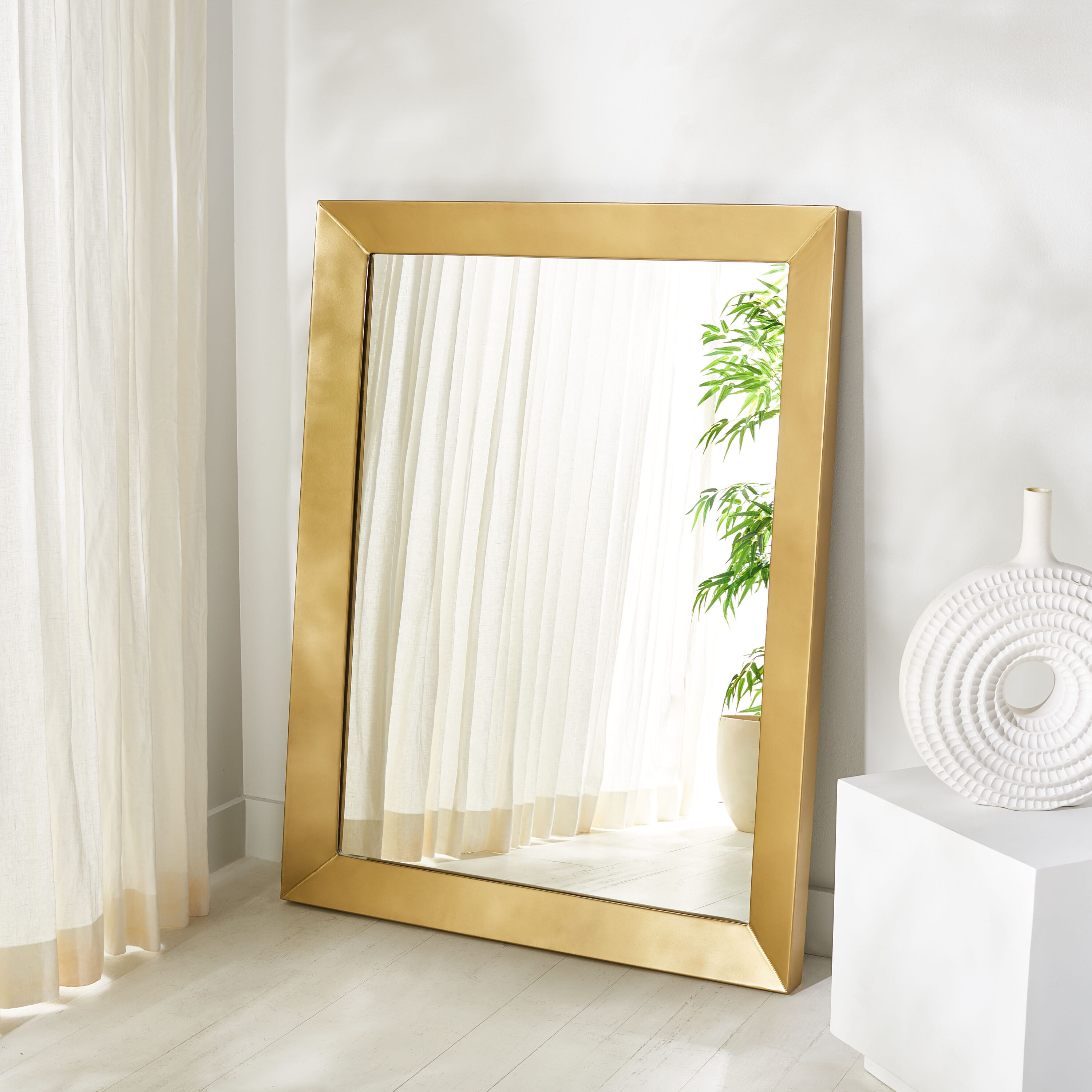 Safavieh Veronika Brass Mirror/Brass in the Mirrors department at Lowes.com