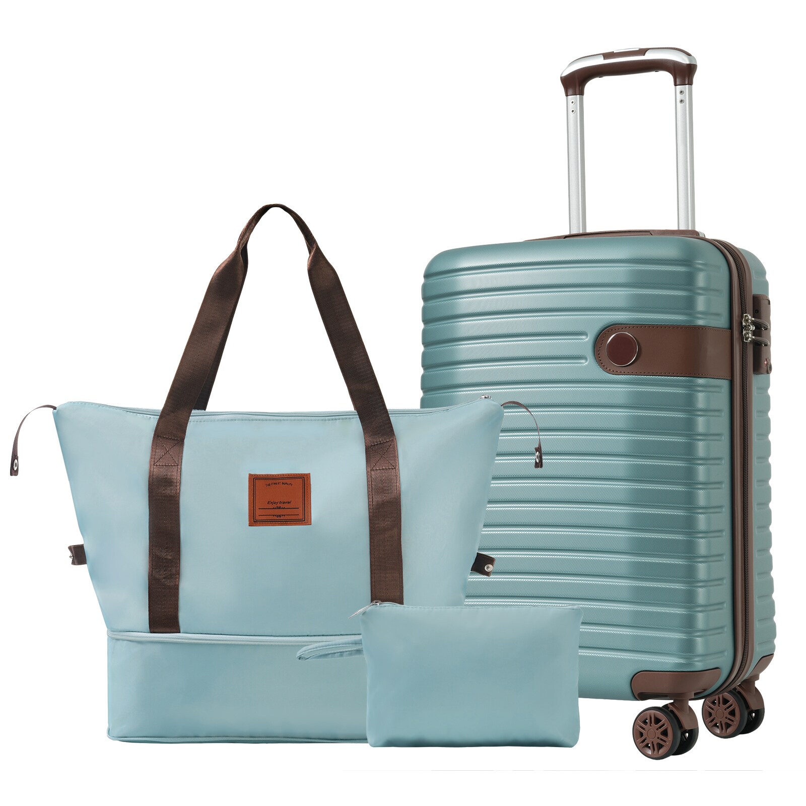 Flynama 13.9'' x 9'' x 21.9'' Blue Plastic Hardshell Suitcase set in ...