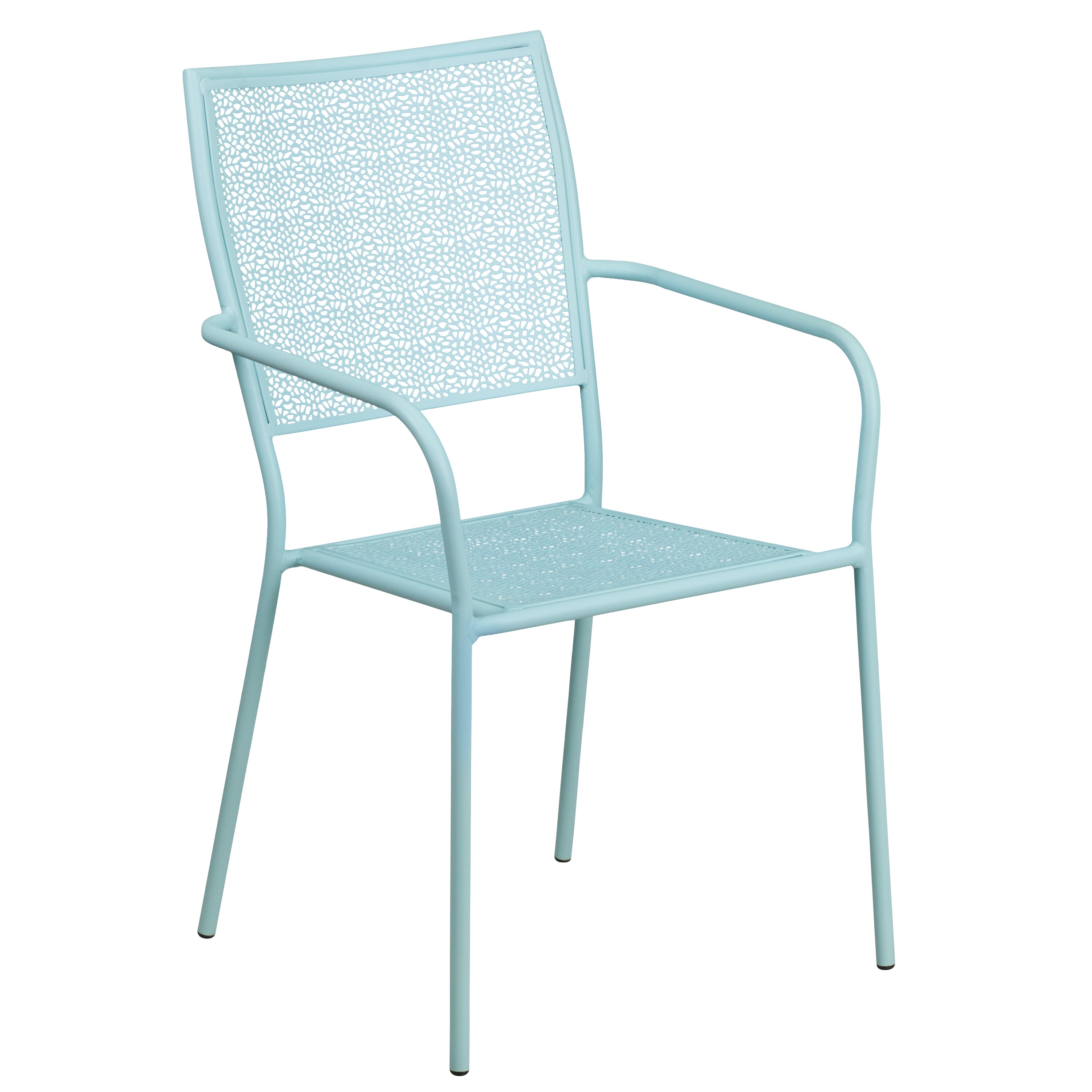 Flash Furniture Oia Commercial Grade 28-in Square Sky Blue Indoor ...
