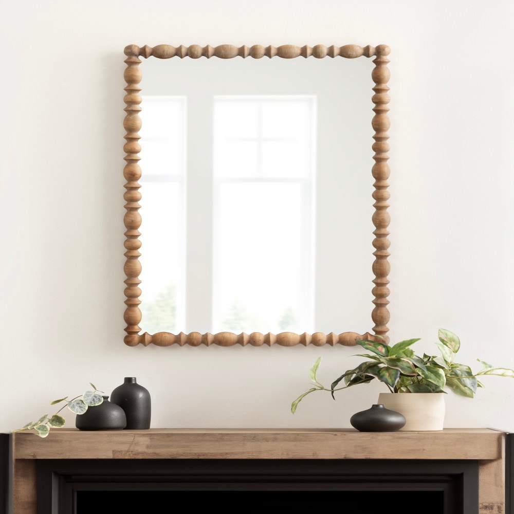 Kate and Laurel Prindle 23.00-in W x 33.50-in H Rectangle Rustic Brown ...