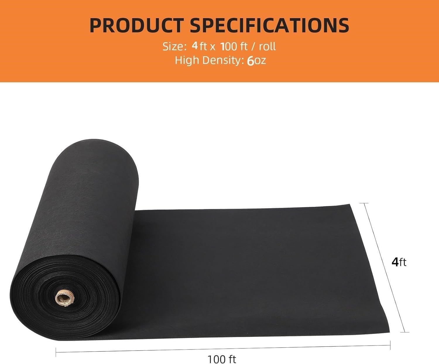 GarveeLife Geotextile Landscape Fabric 4FT x 100FT Heavy Duty PP ...