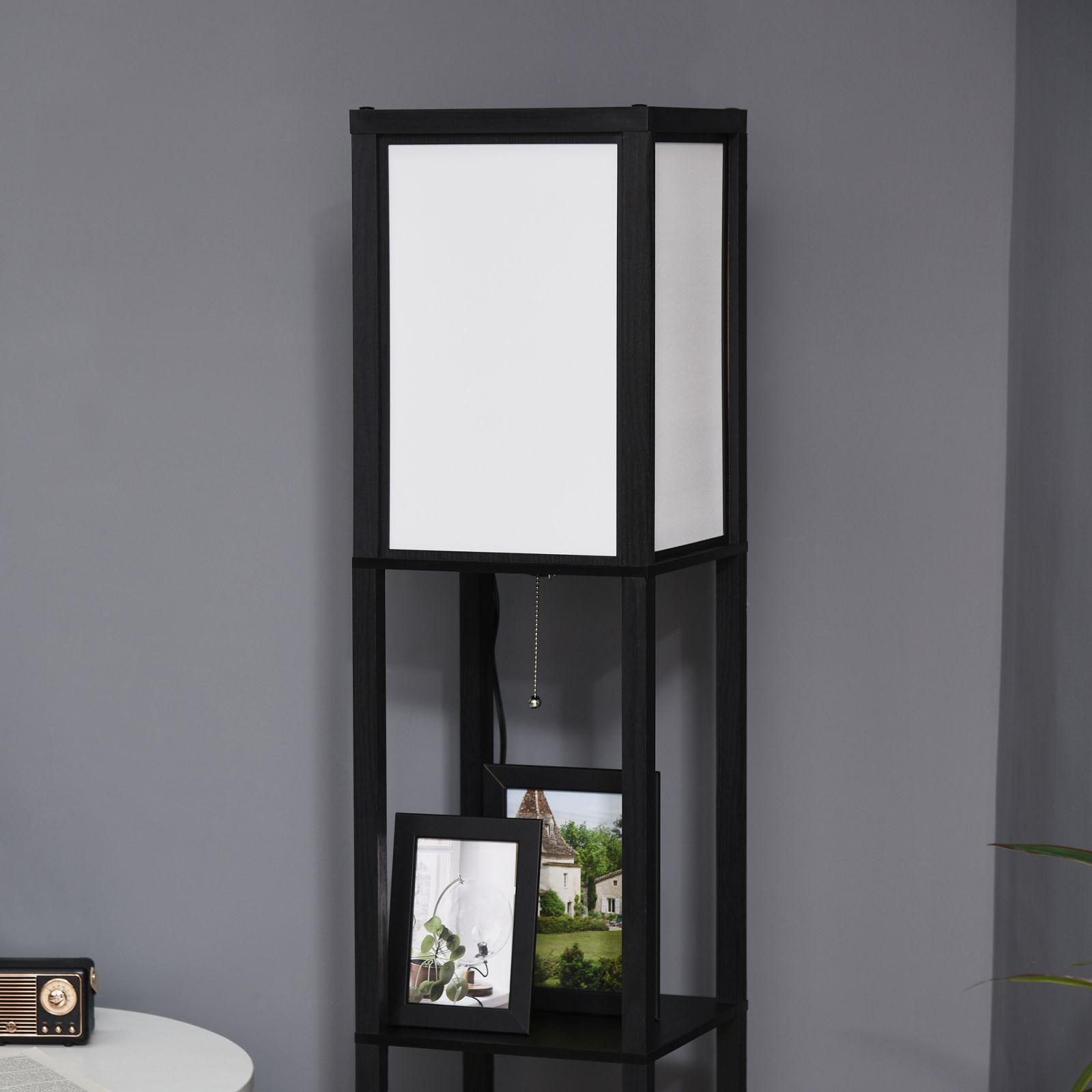 GlasFlength Storage Furniture Utility Shelf Tower Dual Shelves Modern ...