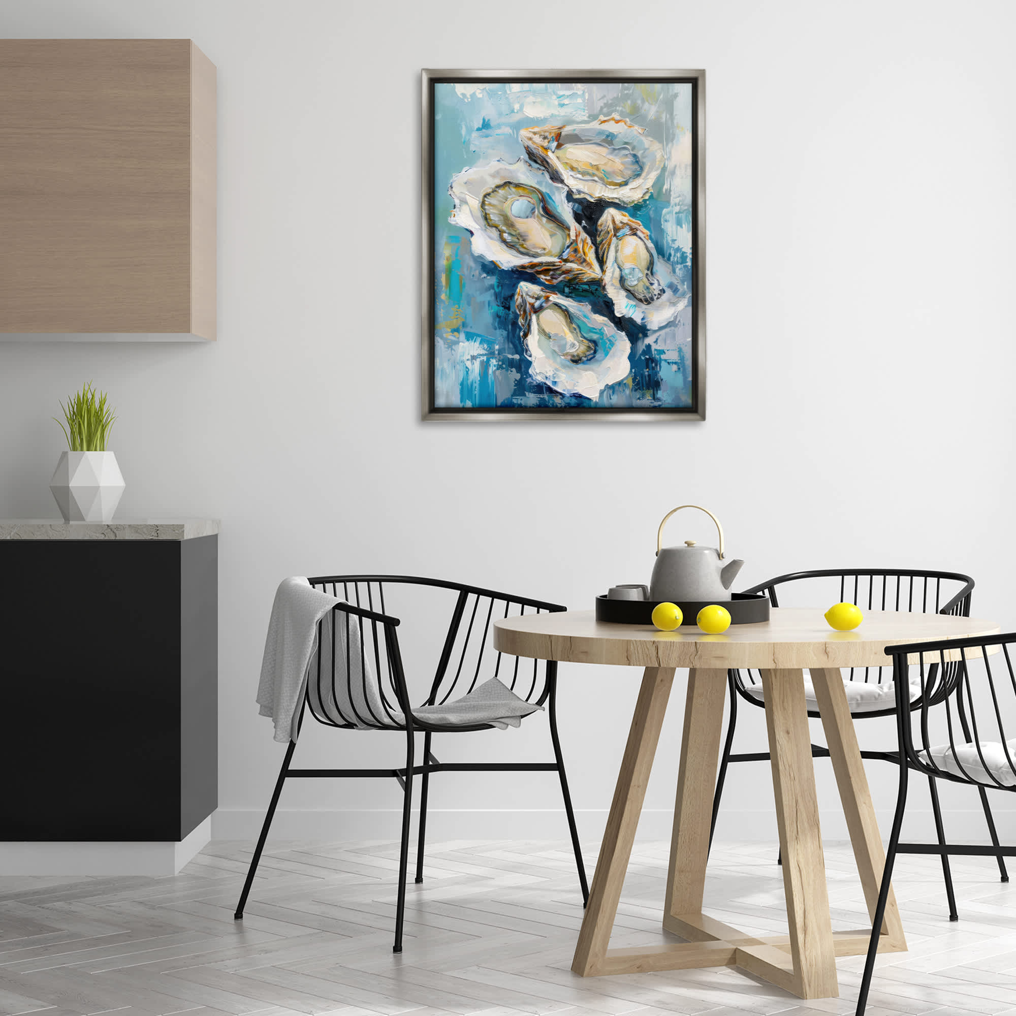 Stupell Industries Freshly Shucked Oysters Gray Floating Frame Canvas ...