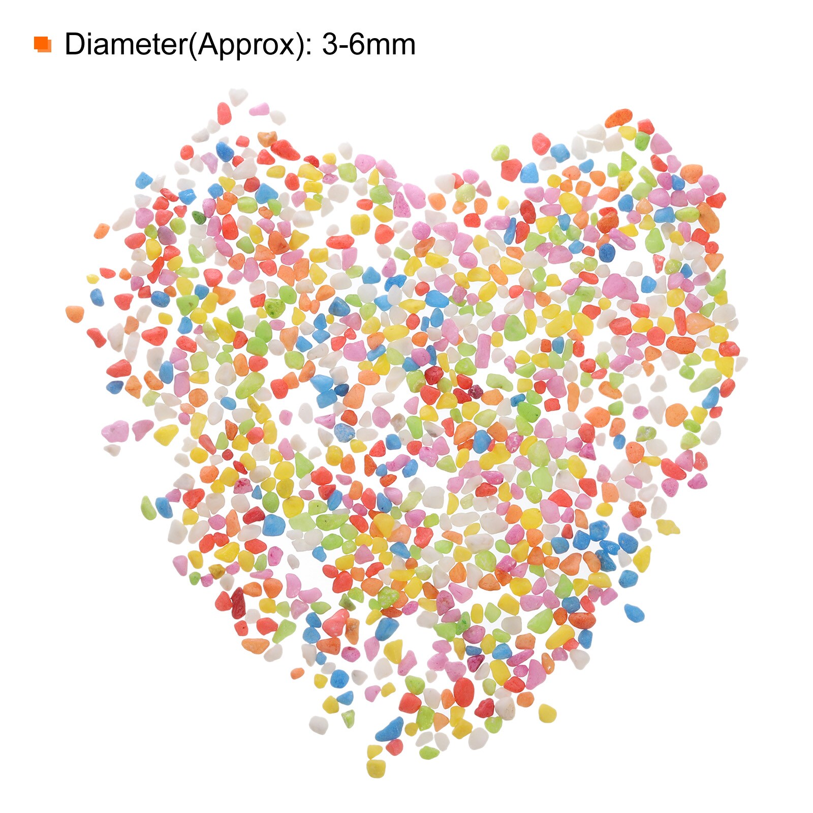 Unique Bargains 500g/1.1lb 3-6mm Decorative Glass Stones Polished Glass ...