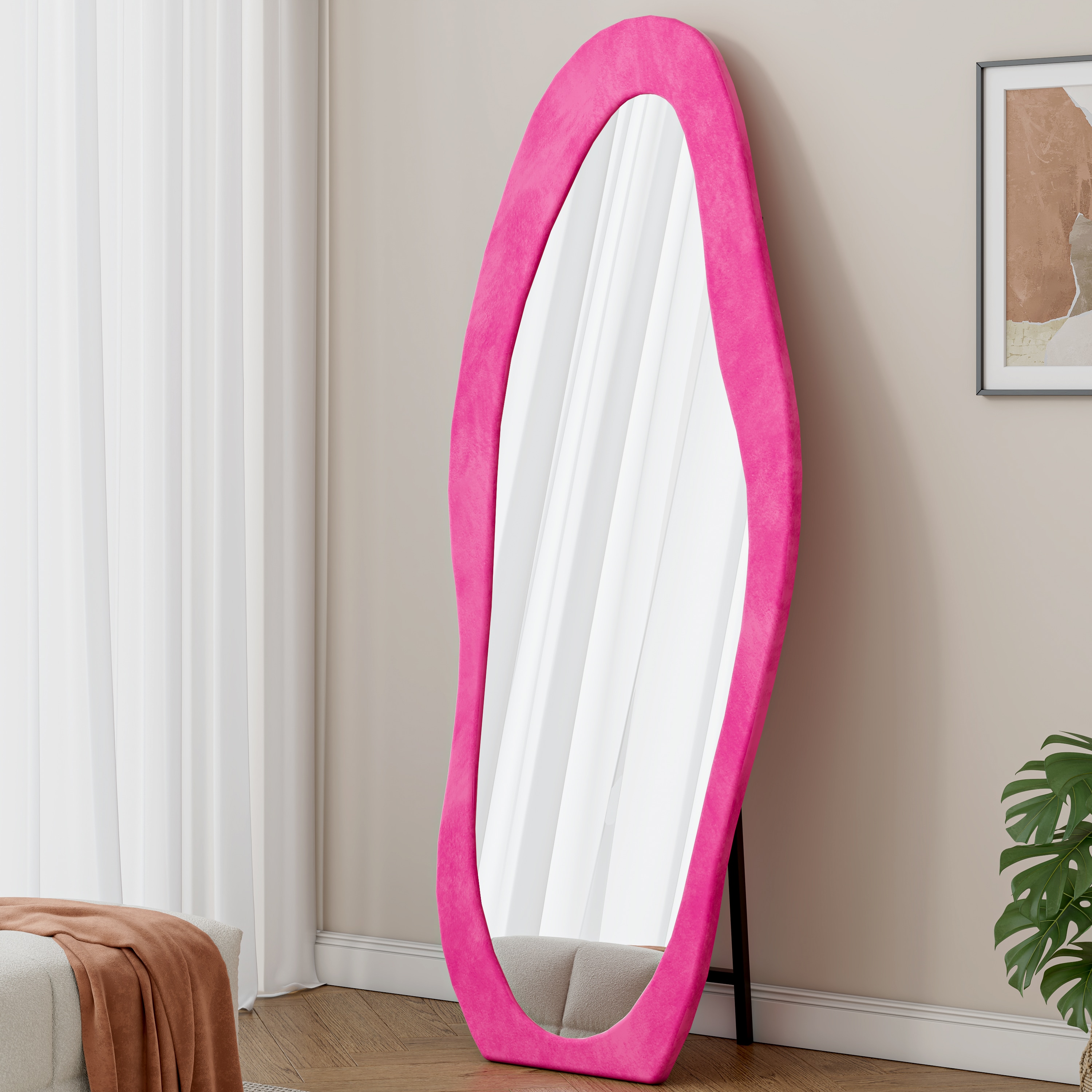 Boyel Living 63 x 24 inch Full Length Mirror Irregular Wavy Floor ...