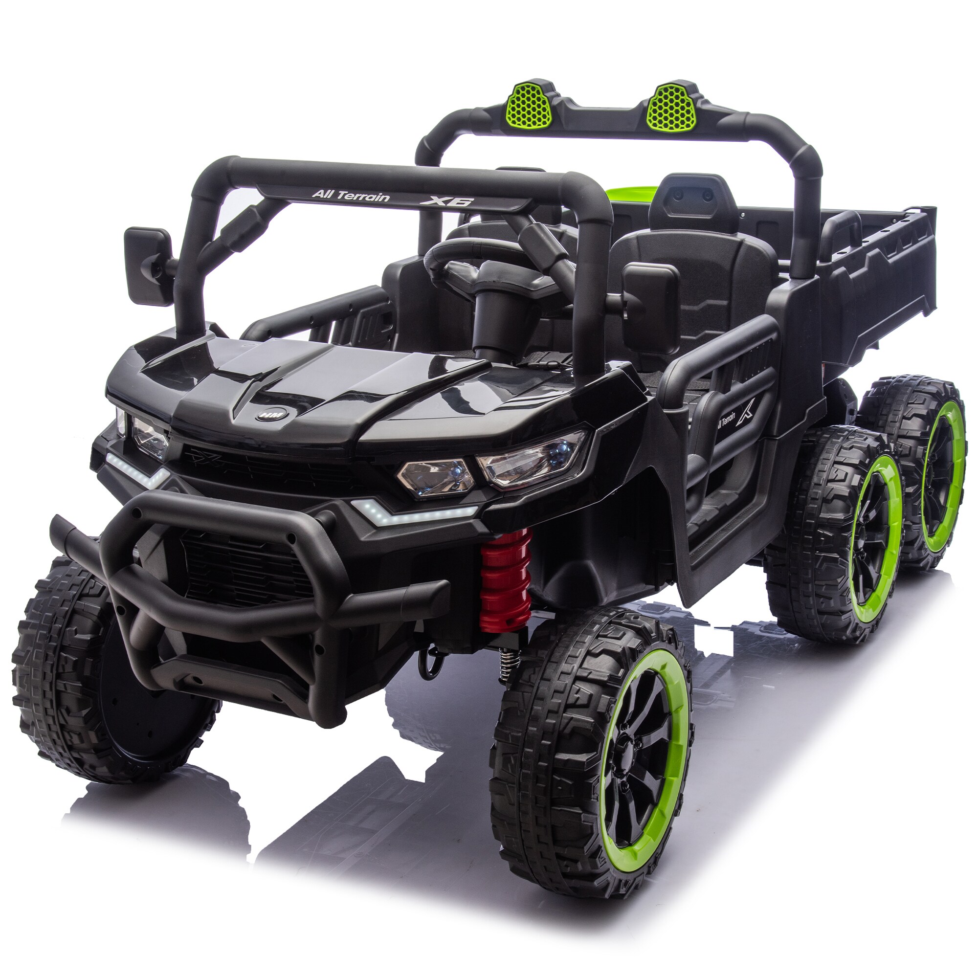 LOVMOR Two Seater Kids Ride On Six Wheel Dump Truck W Parents Control ...
