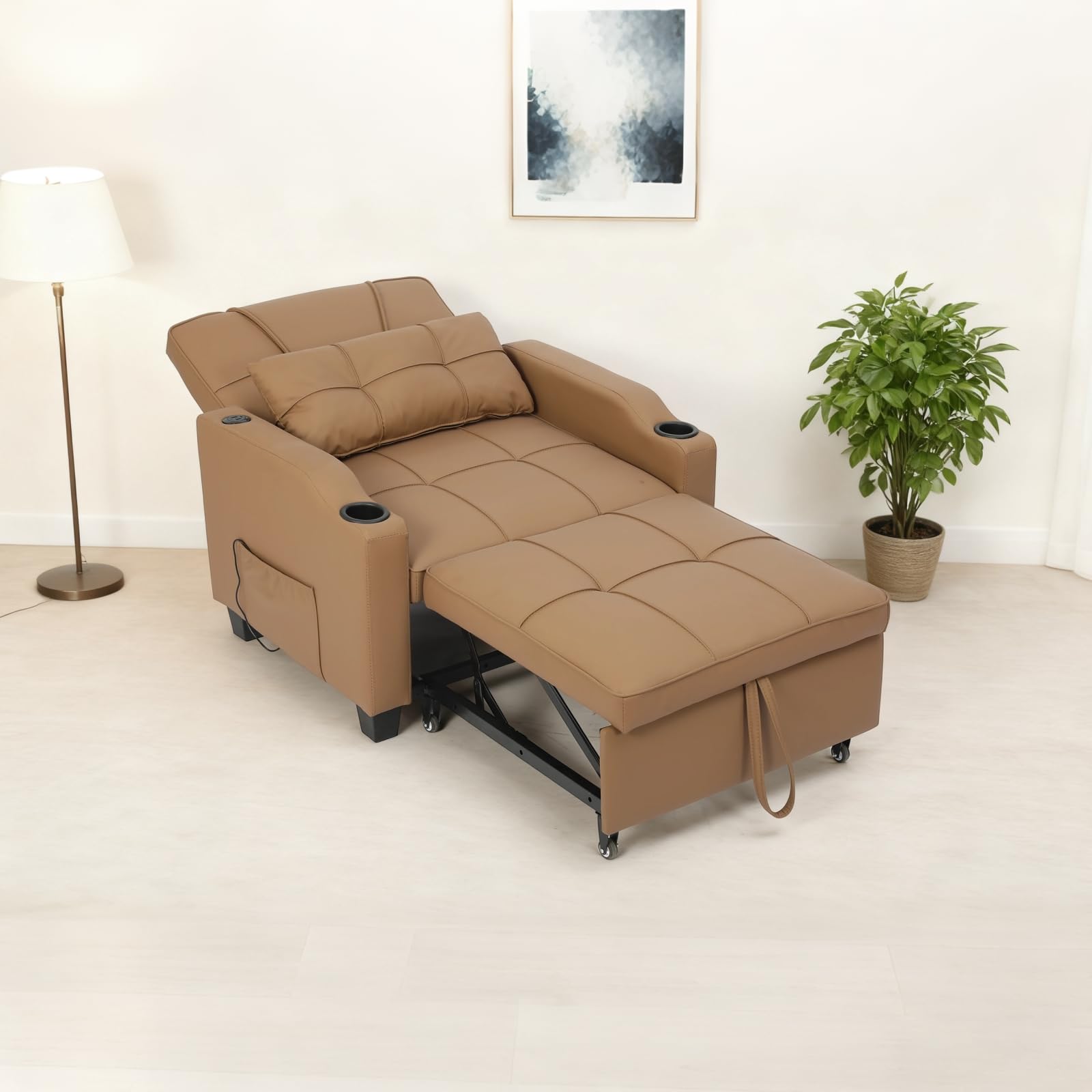 GarveeLife leeper Chair Pull Out Bed 4 in 1 Convertible Sofa Chair Bed ...